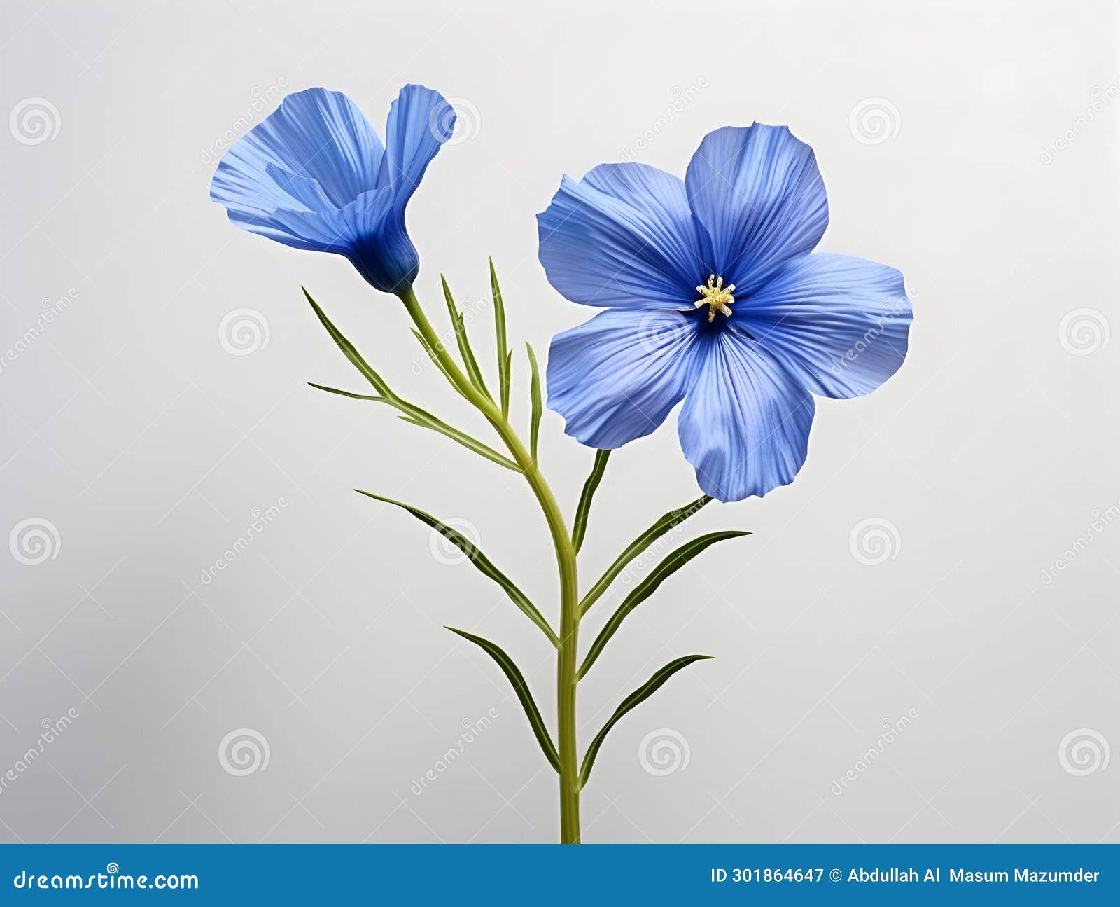 Flax Flower in Studio Background, Single Flax Flower, Beautiful Flower ...