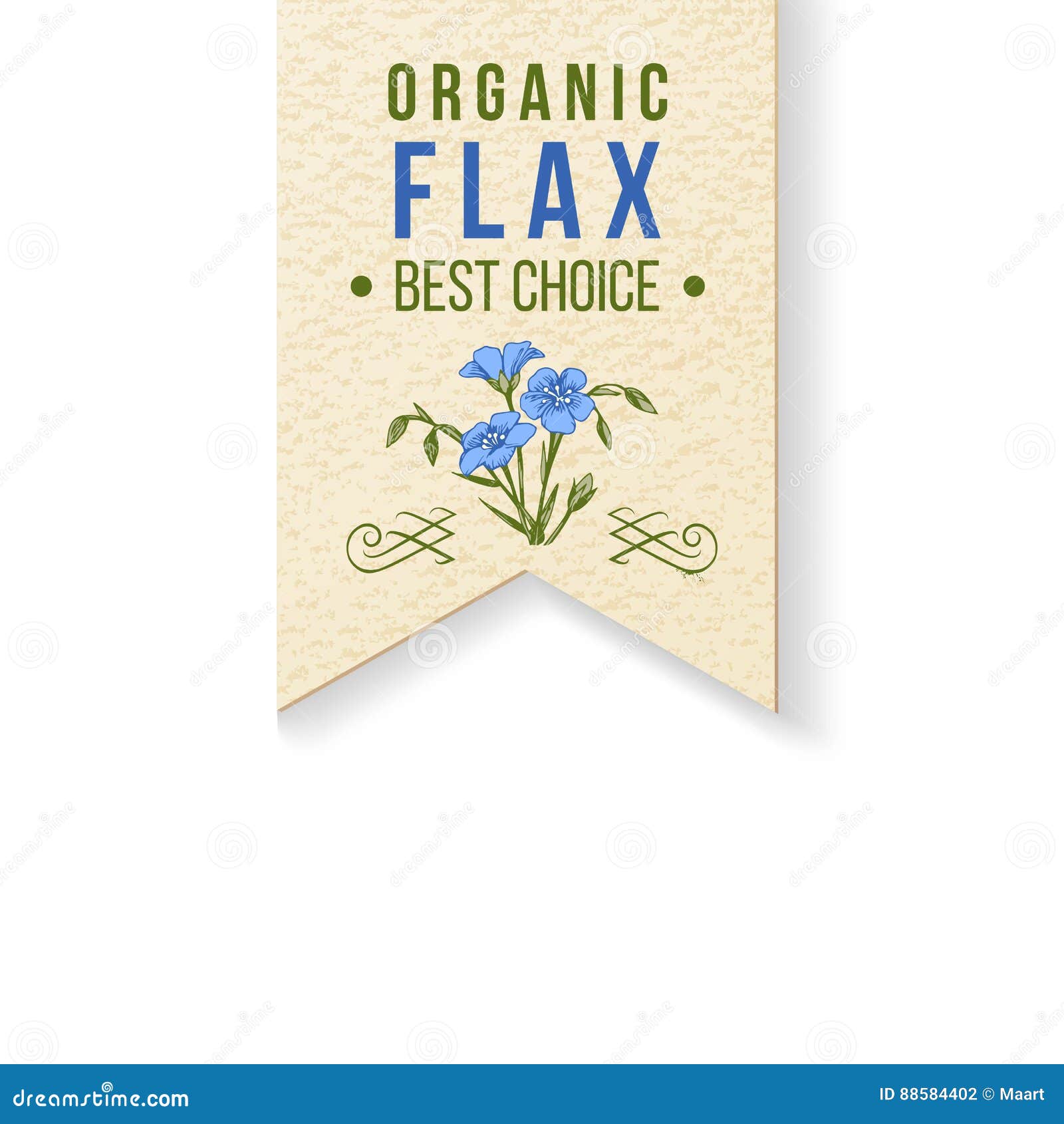 Flax Label with Type Design Stock Vector - Illustration of design ...