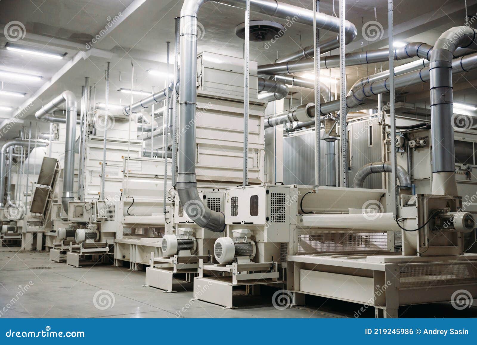 Flax Processing Machine in a Factory Stock Photo - Image of factory ...