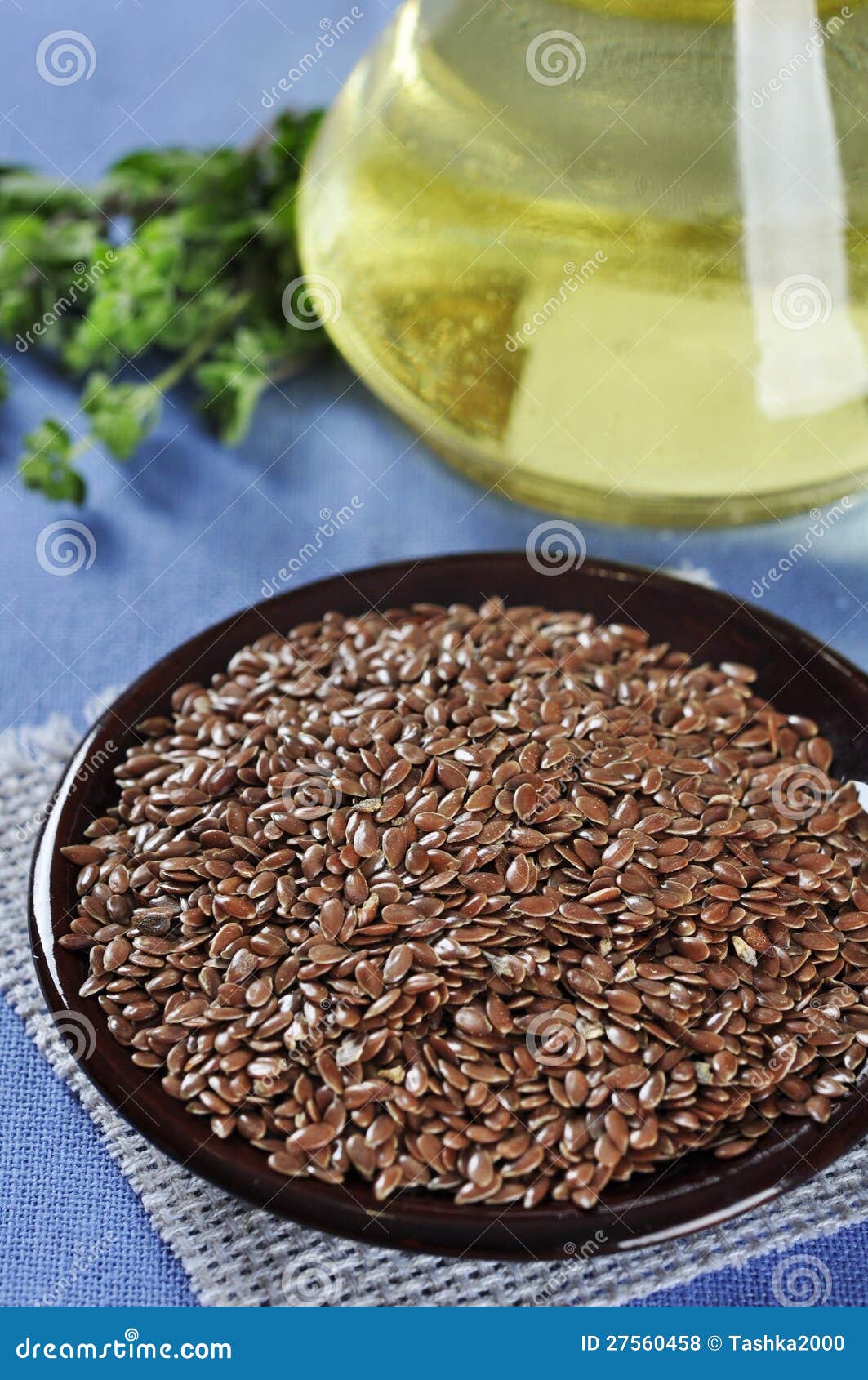 Flax Seeds on Ceramic Plate Stock Photo - Image of healthy, edible ...