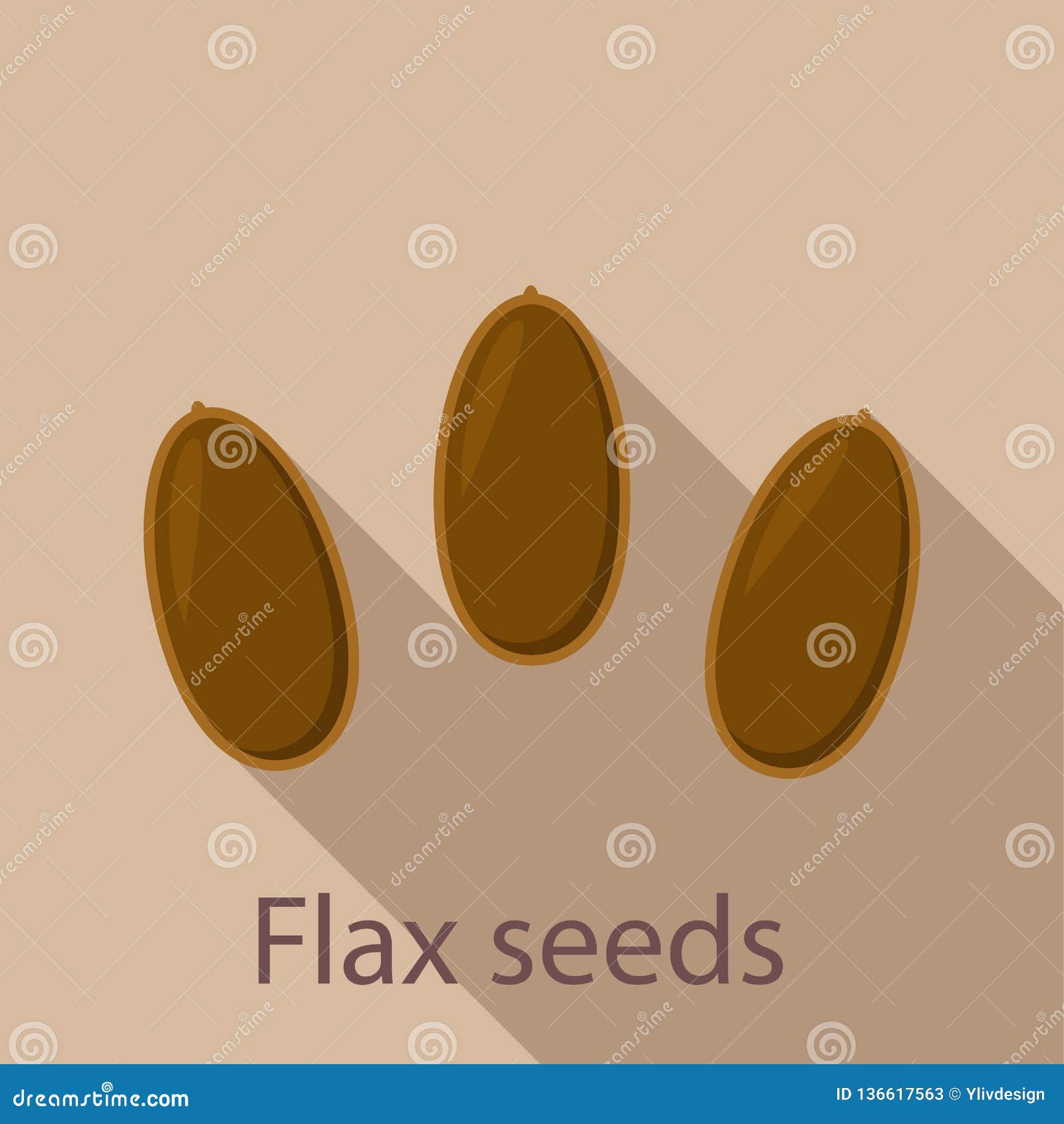Flax Seeds Icon, Flat Style Stock Vector - Illustration of beauty, flax ...