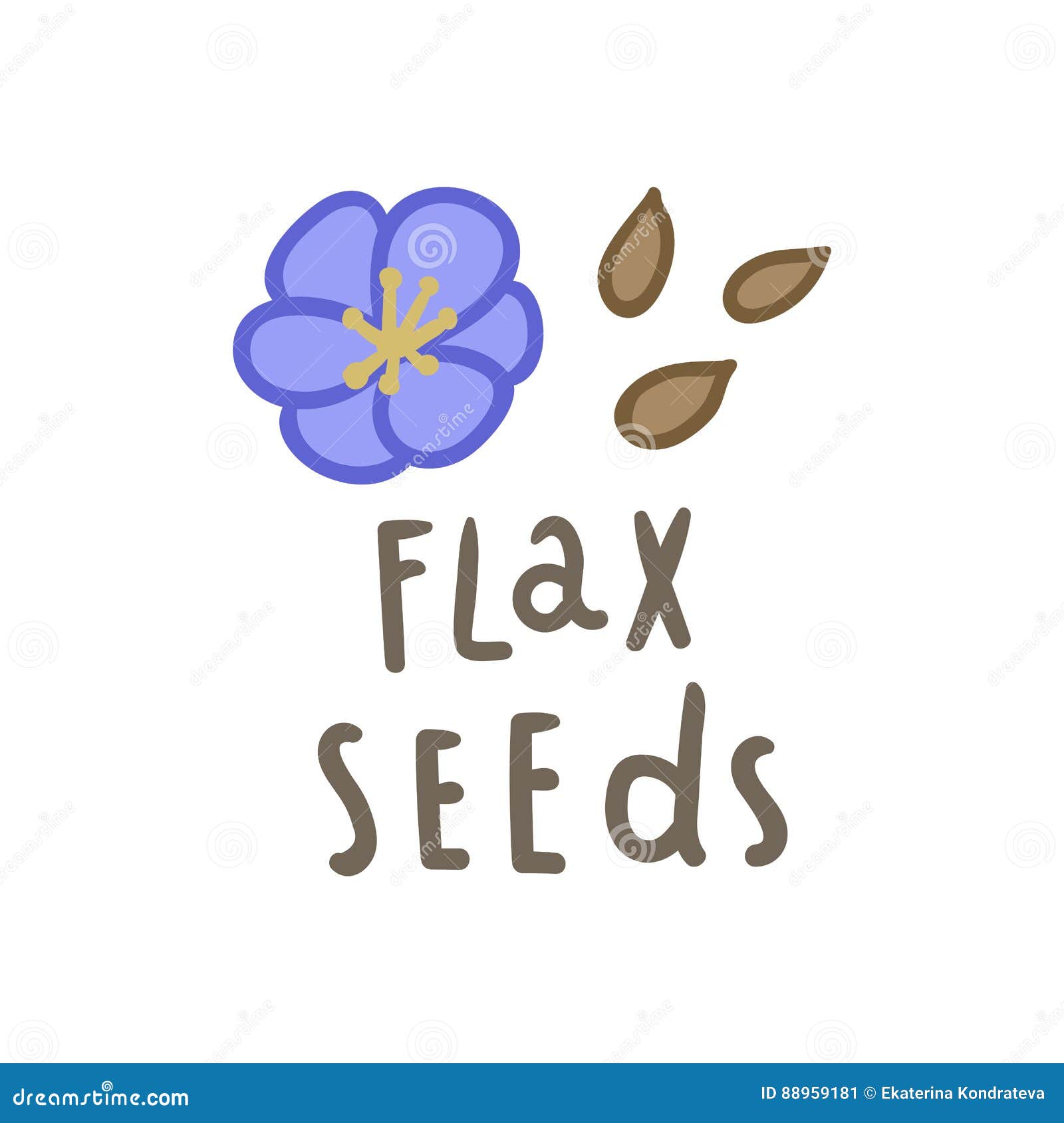 Flax seeds superfood. stock vector. Illustration of cereal - 88959181