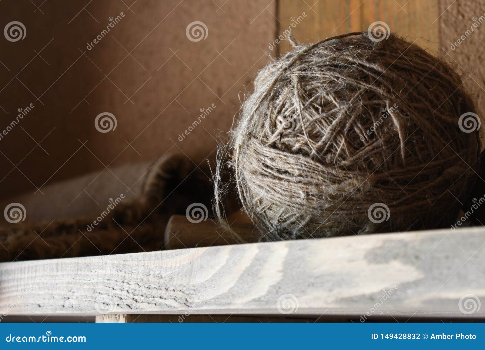 Flax Thread Spun into the Ball Stock Photo - Image of knitting, weaving ...