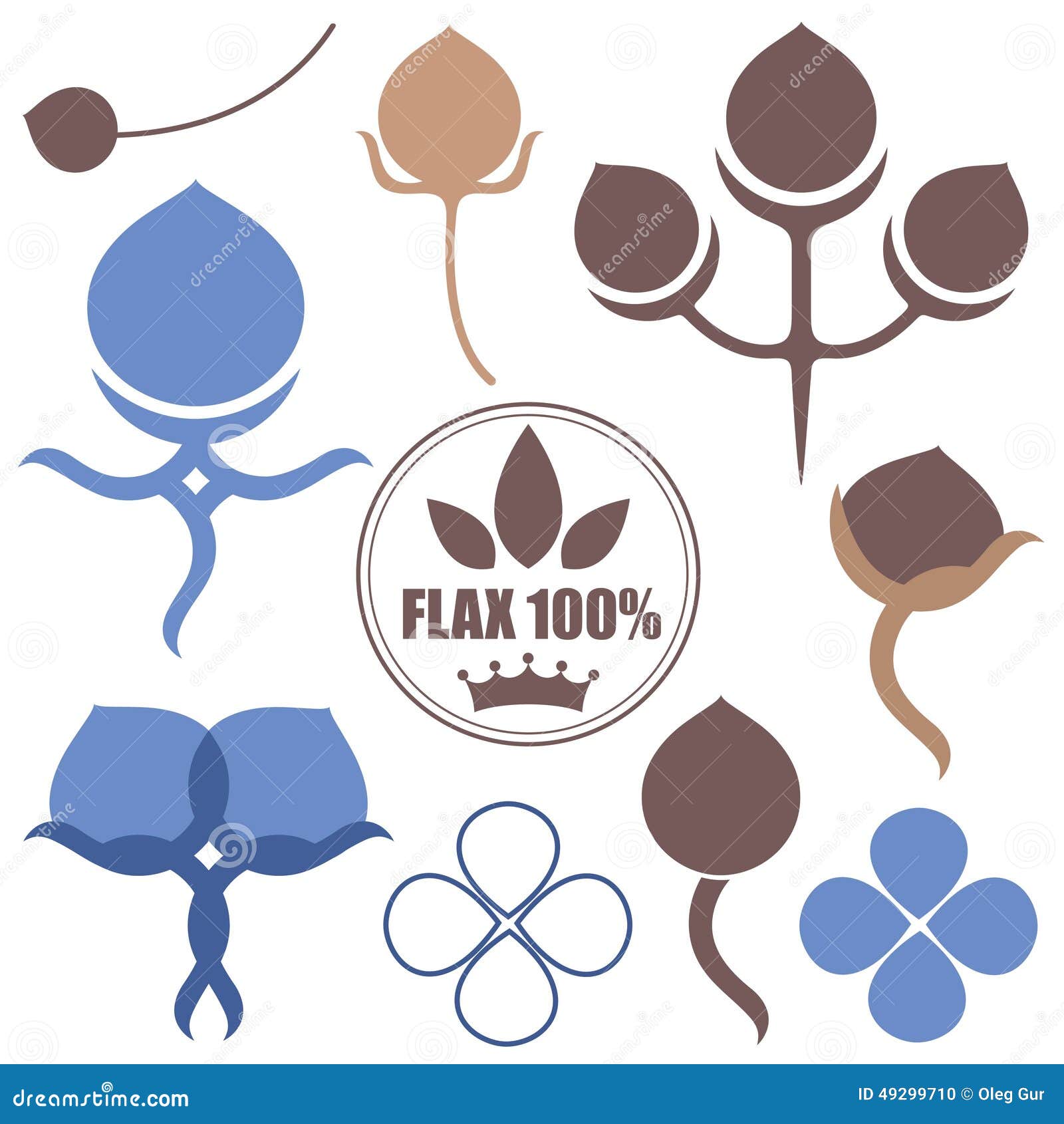 Flax stock vector. Illustration of emblem, symbol, isolated - 49299710