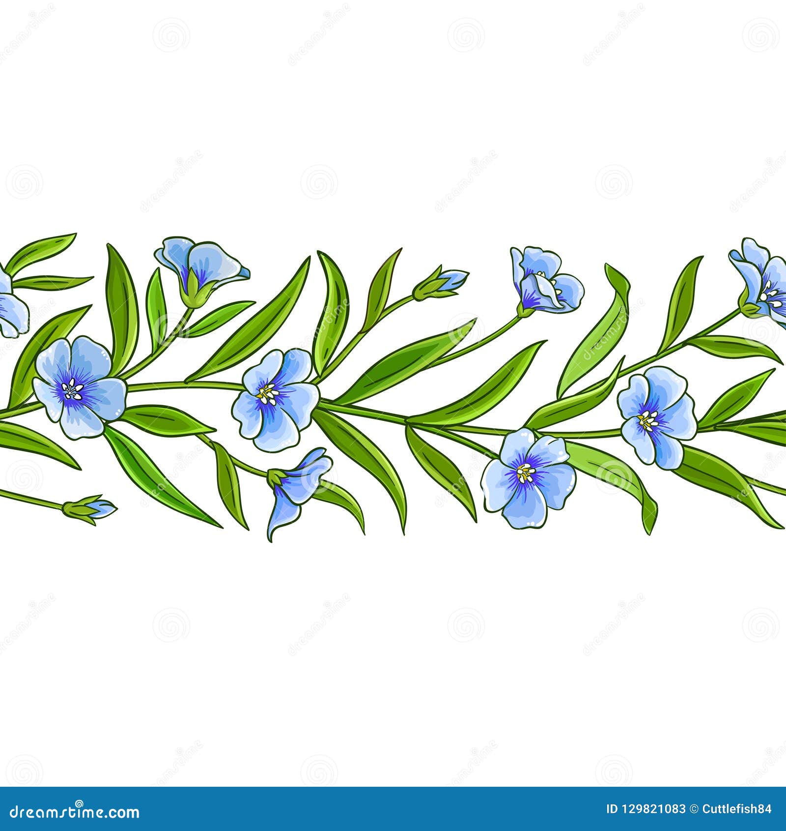 Flax vector pattern stock vector. Illustration of medicine - 129821083