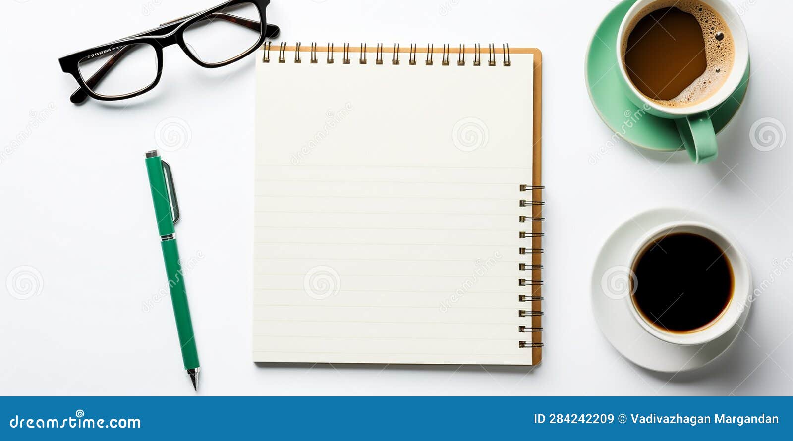 Flay Lay Top View Office Table Desk Stock Illustration Illustration Of Table Drink 284242209
