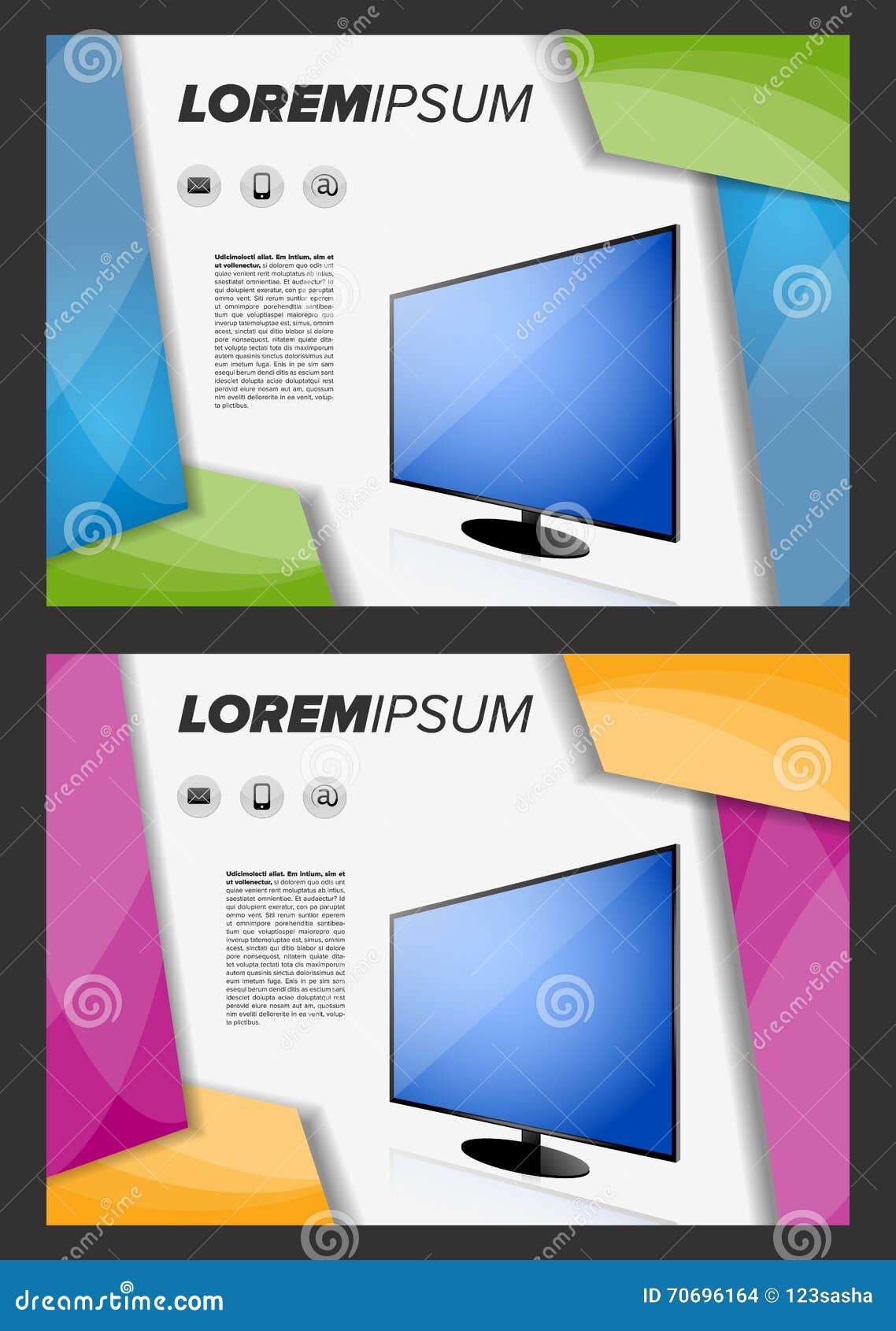 Flayer Template with LED TV Stock Vector - Illustration of font ...