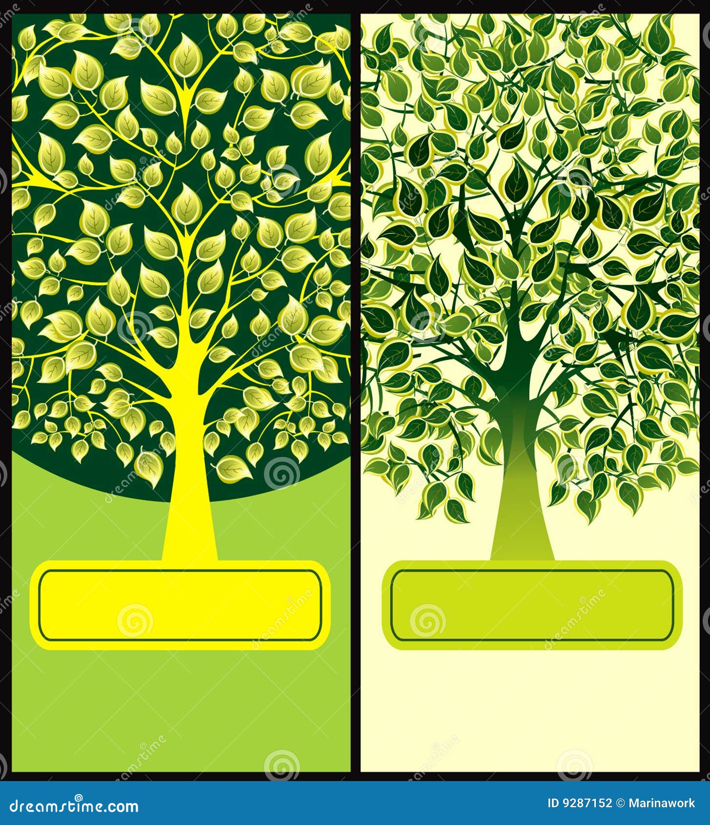 Flayers with green trees stock illustration. Illustration of object ...