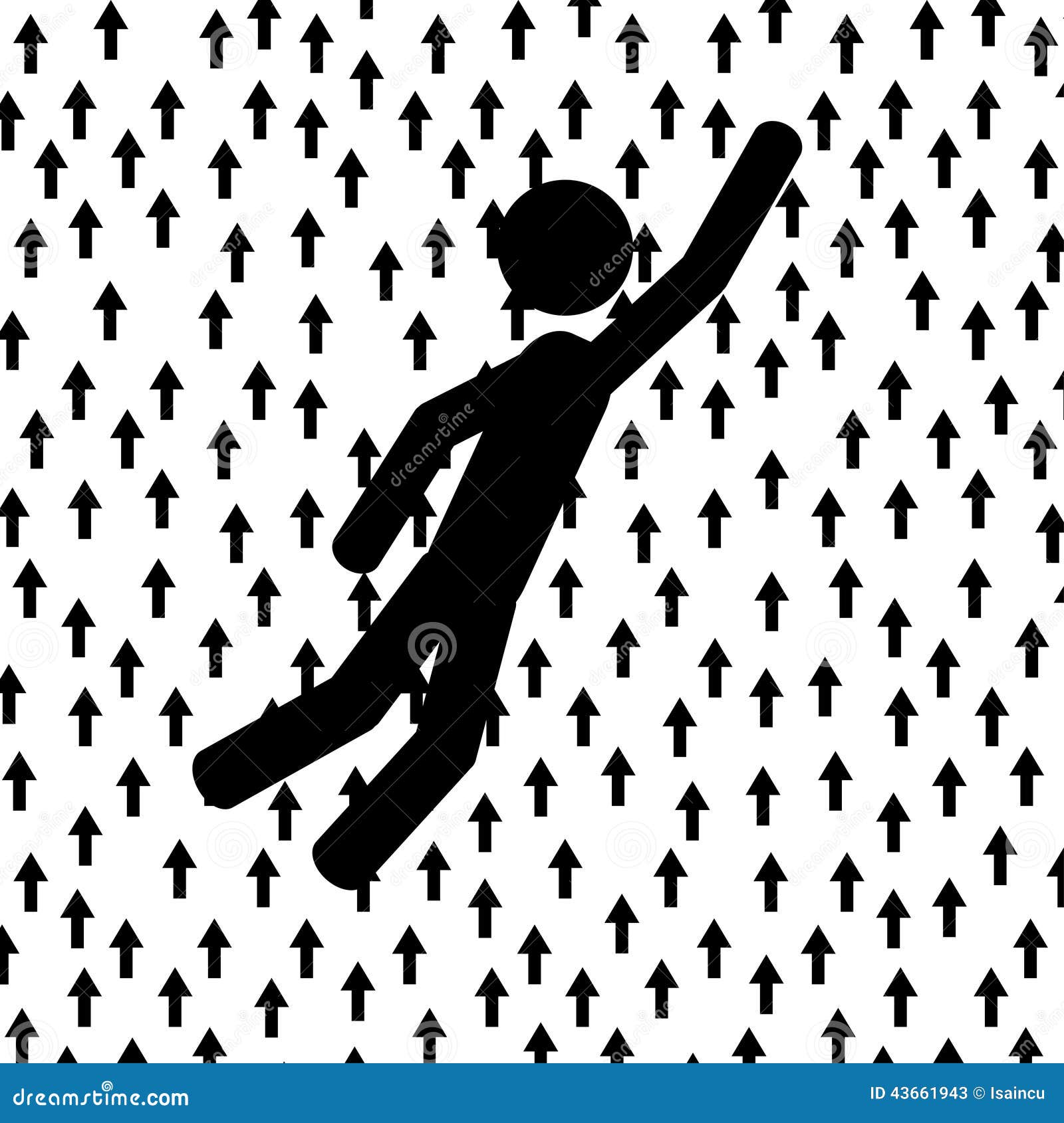 Flaying stock vector. Illustration of feeling, male, businessman - 43661943