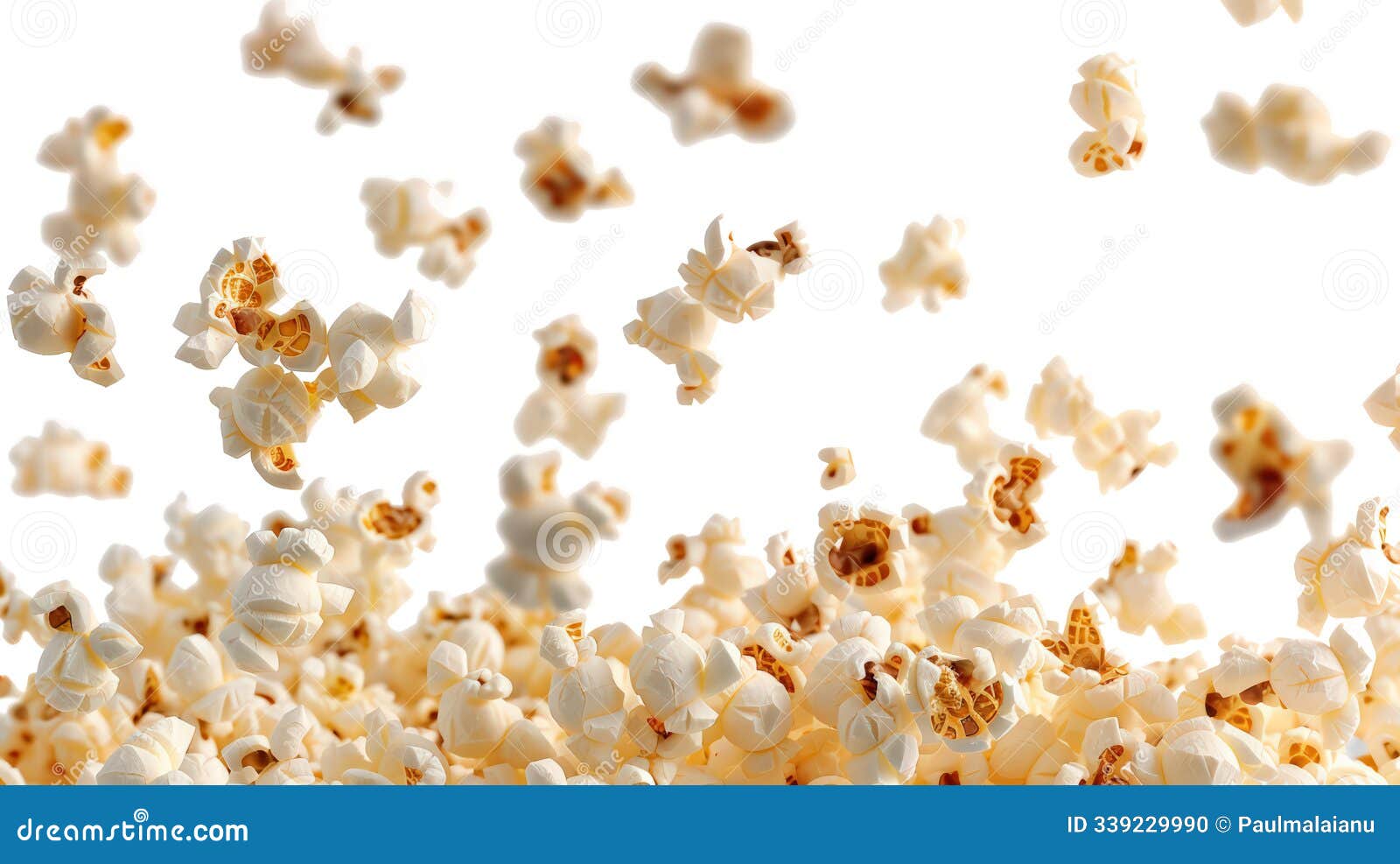 Flaying Popcorn Kernels Isolated On Transparent Background. Royalty ...