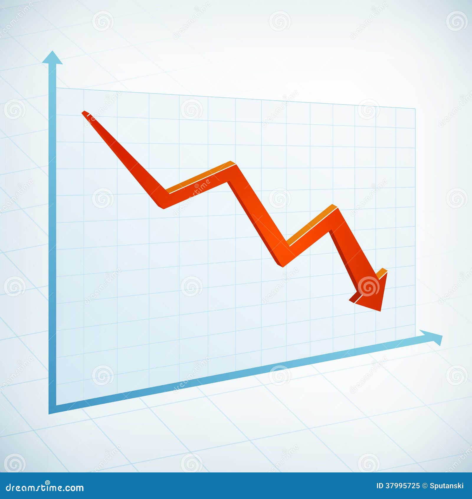 Flèche Négative De Graphique De Gestion Photo libre de droits - Image ...