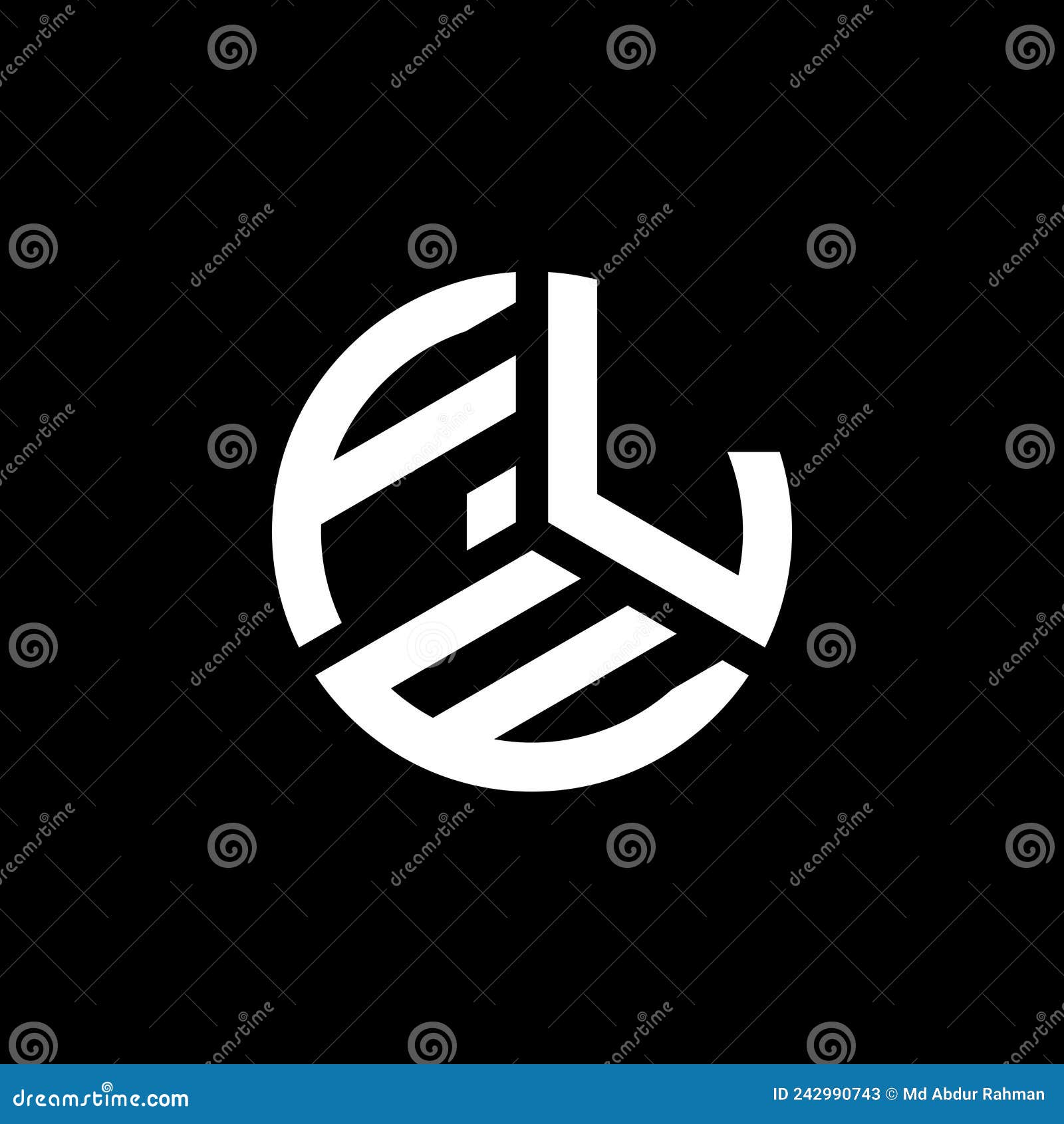 FLE Letter Logo Design on White Background. FLE Creative Initials ...