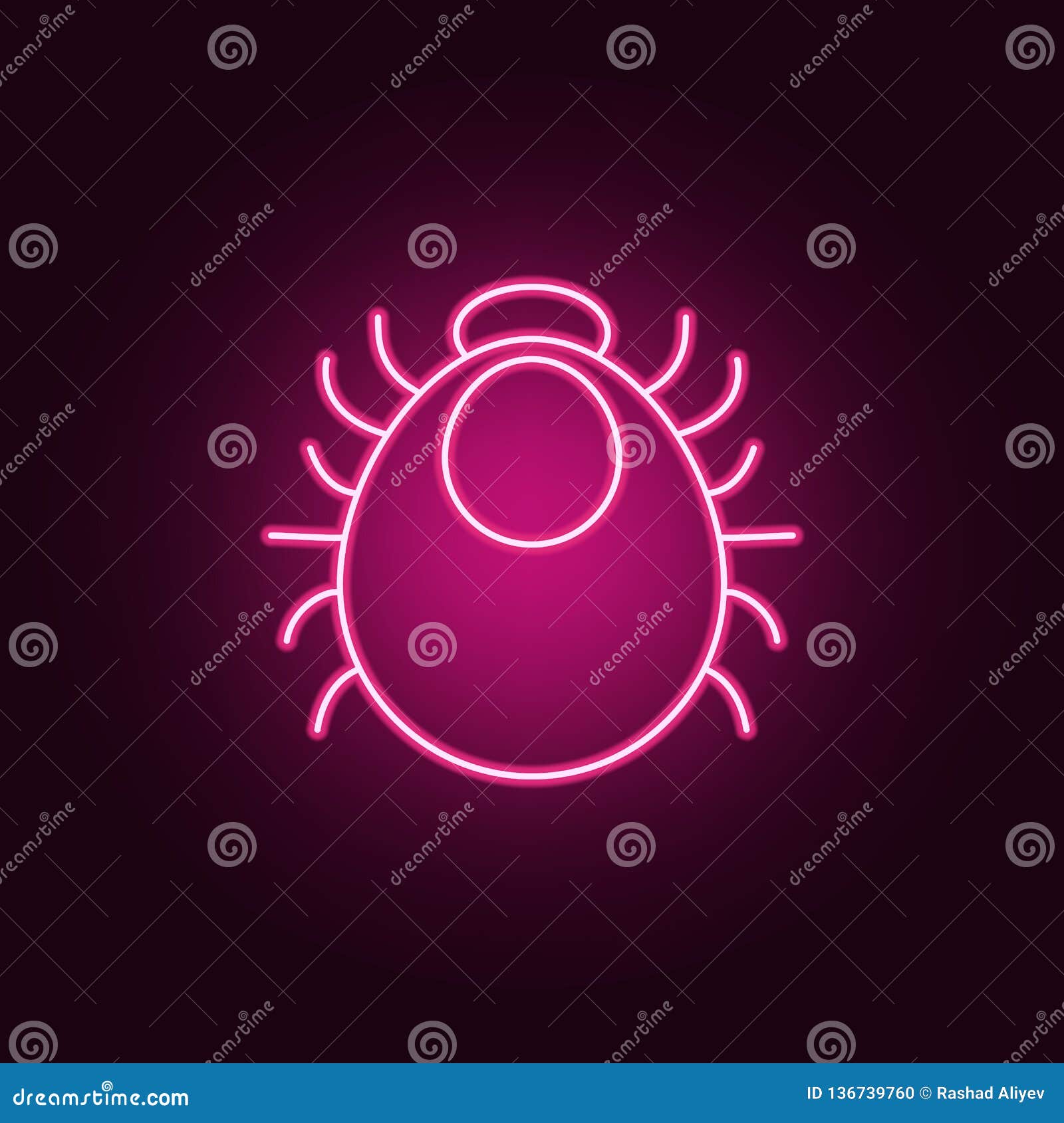 Flea Icon. Elements of Pest Control and Insect in Neon Style Icons ...