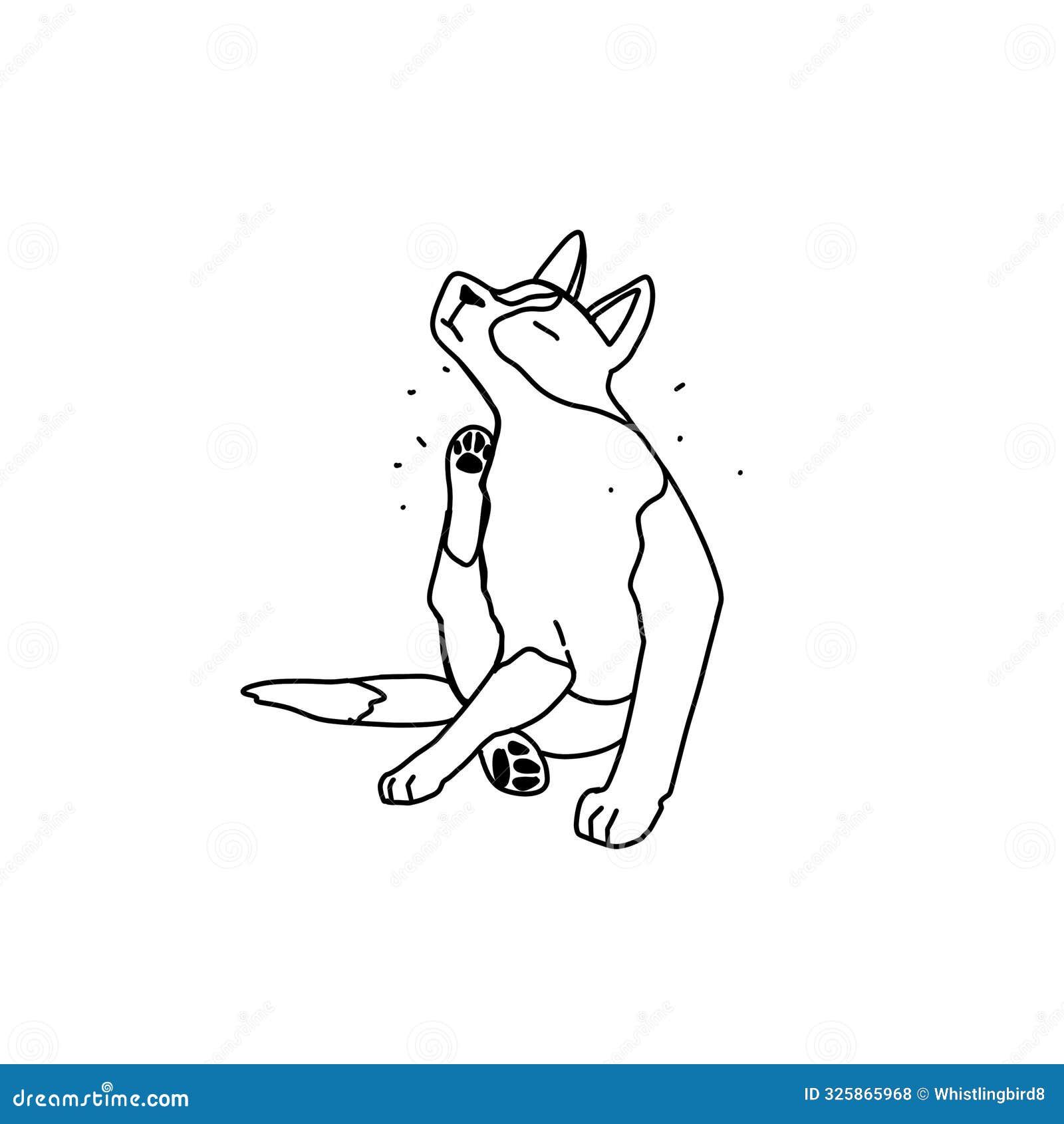 Flea Infested Dog, Scratching Fleas Illustration Cartoon Style Drawing ...