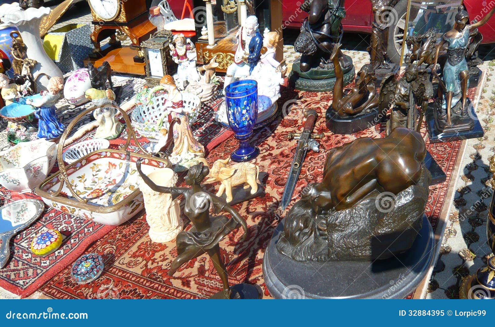 Flea Market stock image. Image of sculpture, china, carpet - 32884395