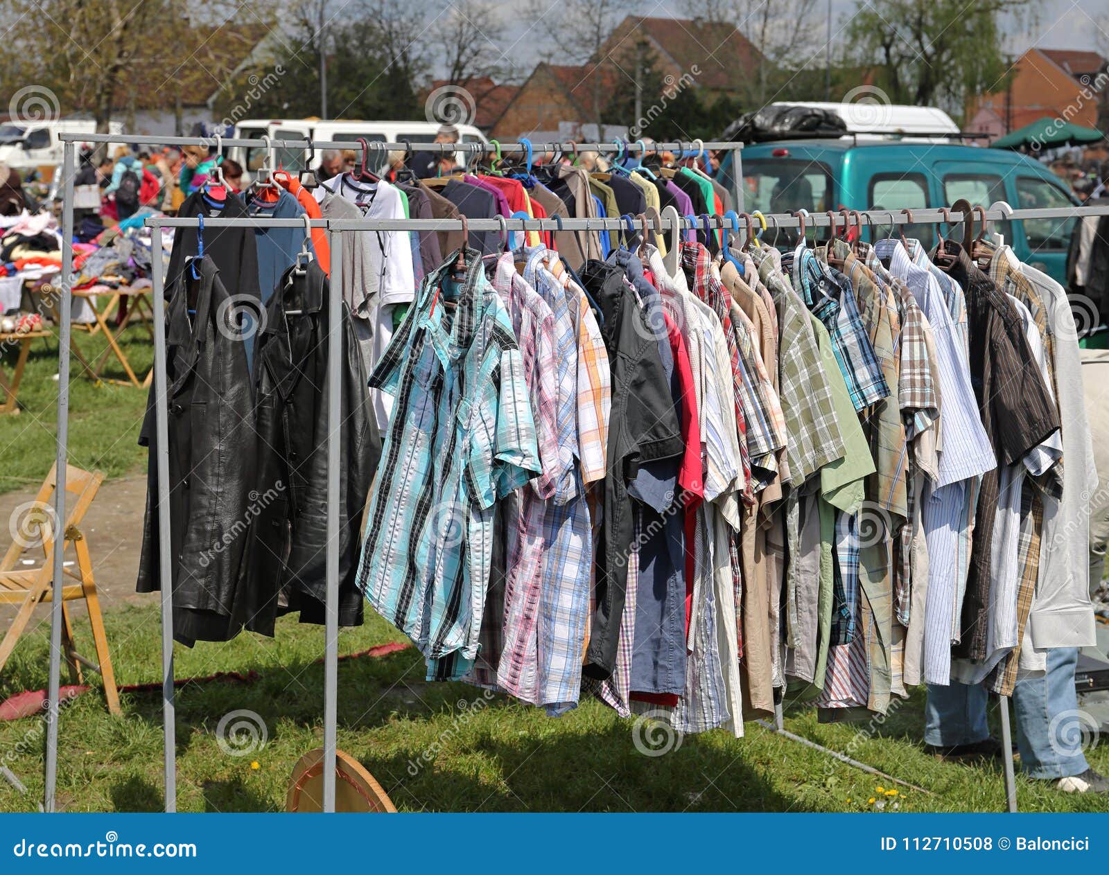 Flea Market Clothes stock photo. Image of colorful, second - 112710508