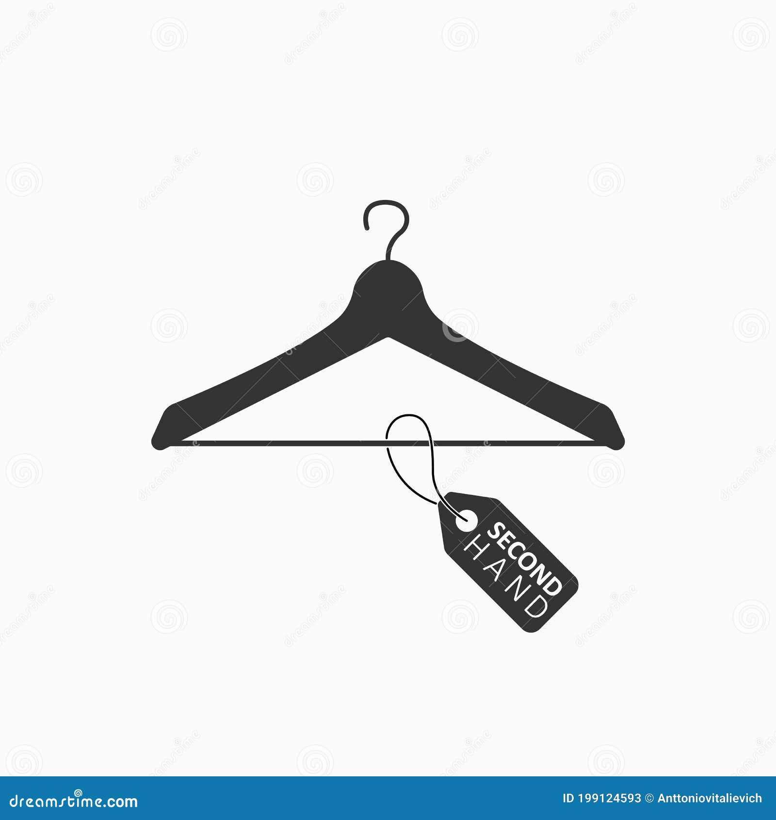 Flea Market Flat Icon. Second Hand Concept. Hanger Icon with Tag ...