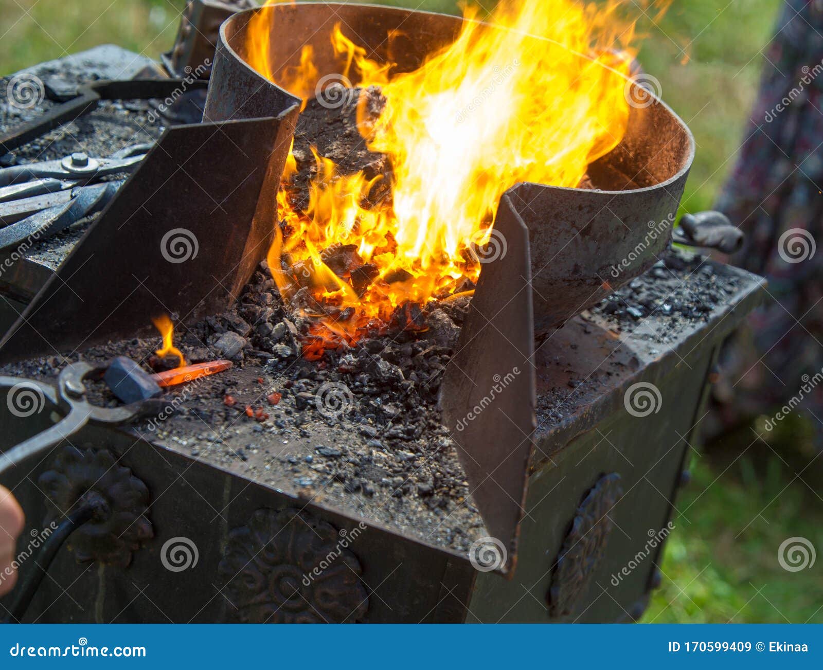 Flea Market, Folk Crafts. Blacksmith for Work, the Tool Forged. Smith ...