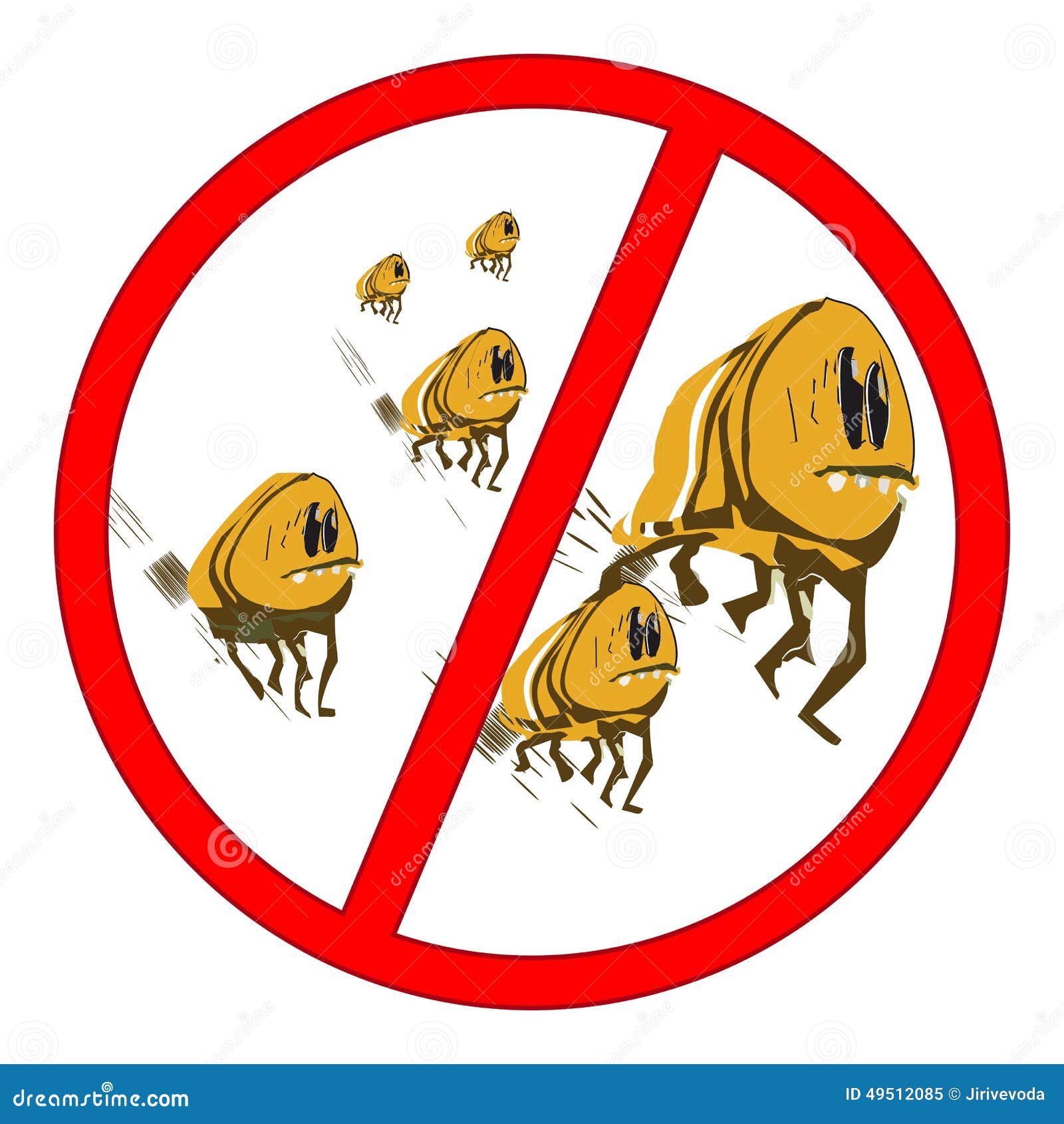 Flea not allowed stock vector. Illustration of prohibition - 49512085