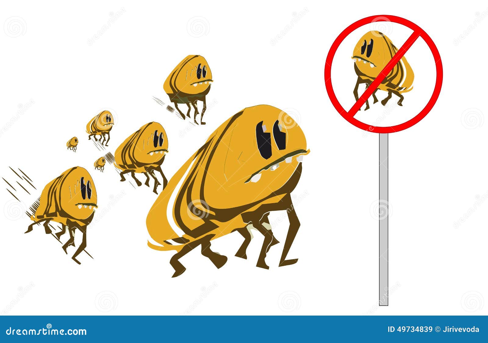 Flea not allowed stock vector. Illustration of bite, symbol - 49734839