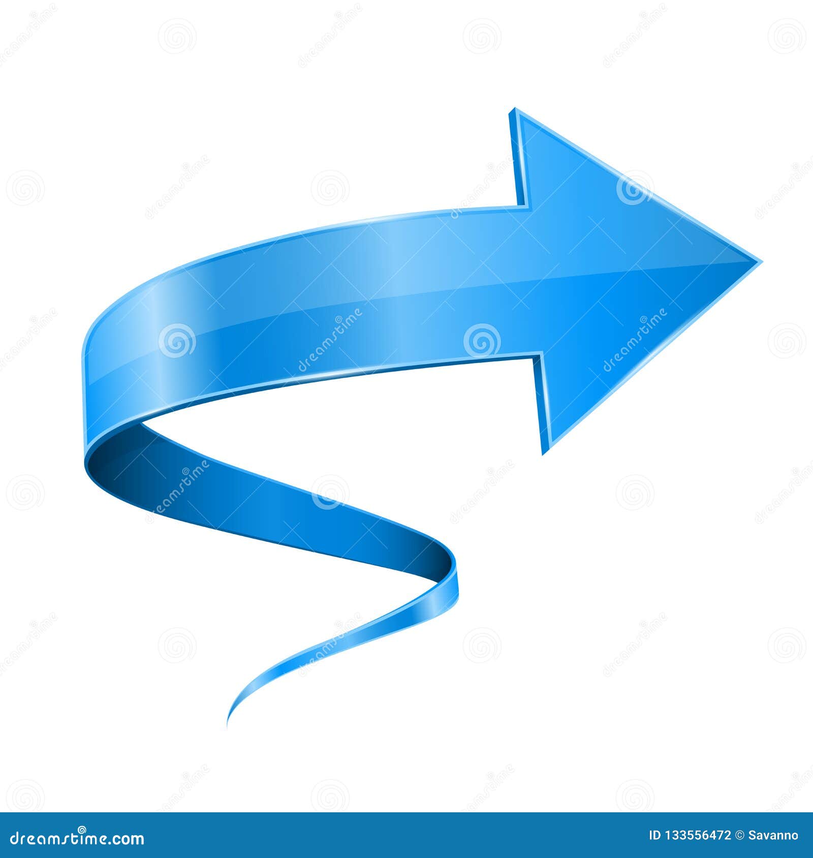 Flecha Azul 3d Icono Espiral De La Web Ilustración del Vector ...