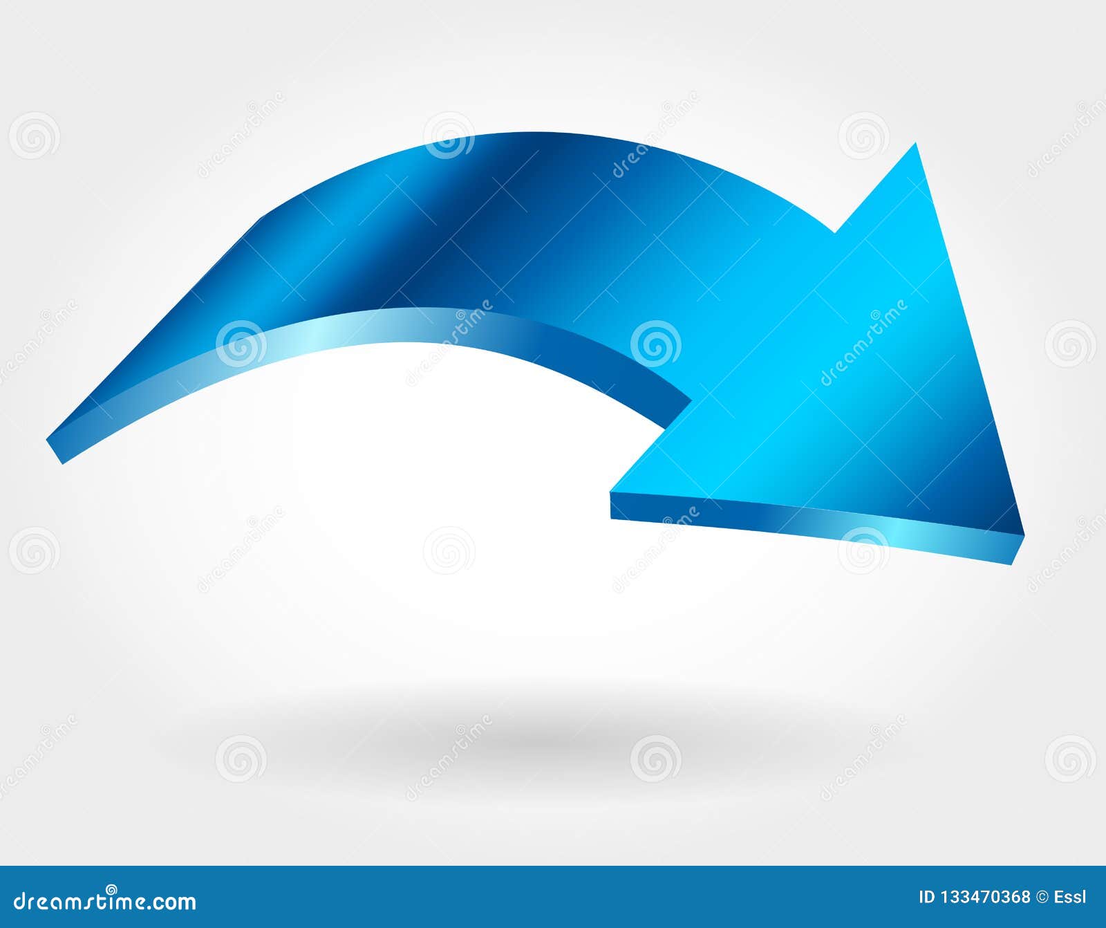 Flecha Azul Icono Aislado Del Vector De Curva Ilustración del Vector ...