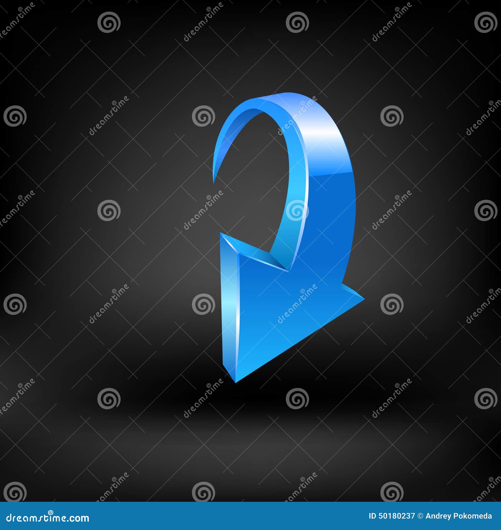 Flecha azul Vector ilustración del vector. Ilustración de sombra - 50180237