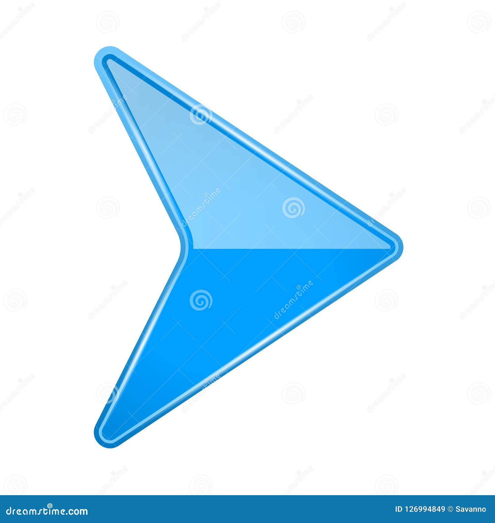 Flecha brillante azul 3d ilustración del vector. Ilustración de derecho ...