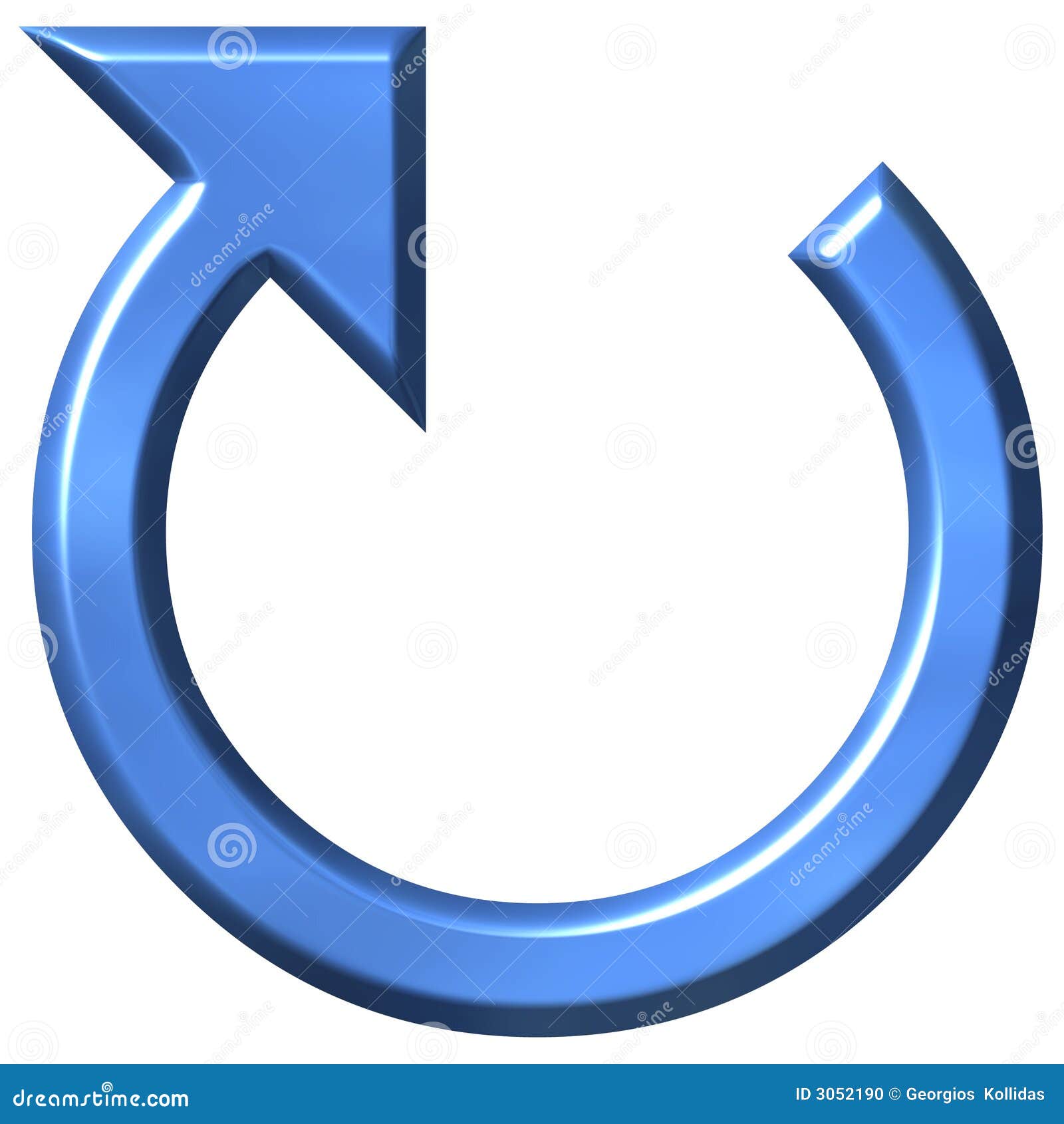 Flecha circular azul 3D stock de ilustración. Ilustración de delantero ...