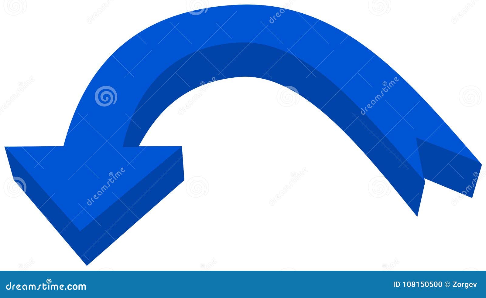 Flecha Circular En 3d El Color Azul - Ejemplo 3D Stock de ilustración ...