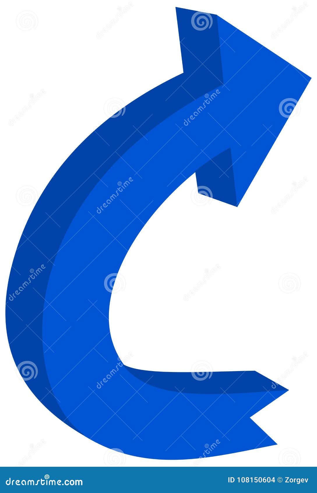 Flecha Circular En 3d El Color Azul - Ejemplo 3D Stock de ilustración ...