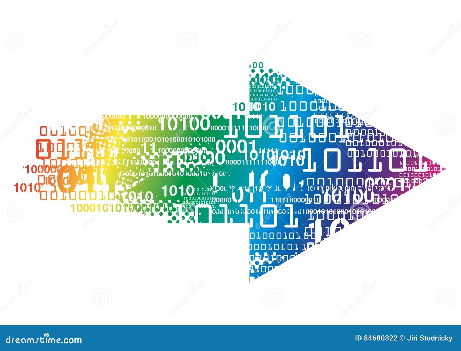 Flecha Colorida Con Códigos Binarios Ilustración del Vector ...