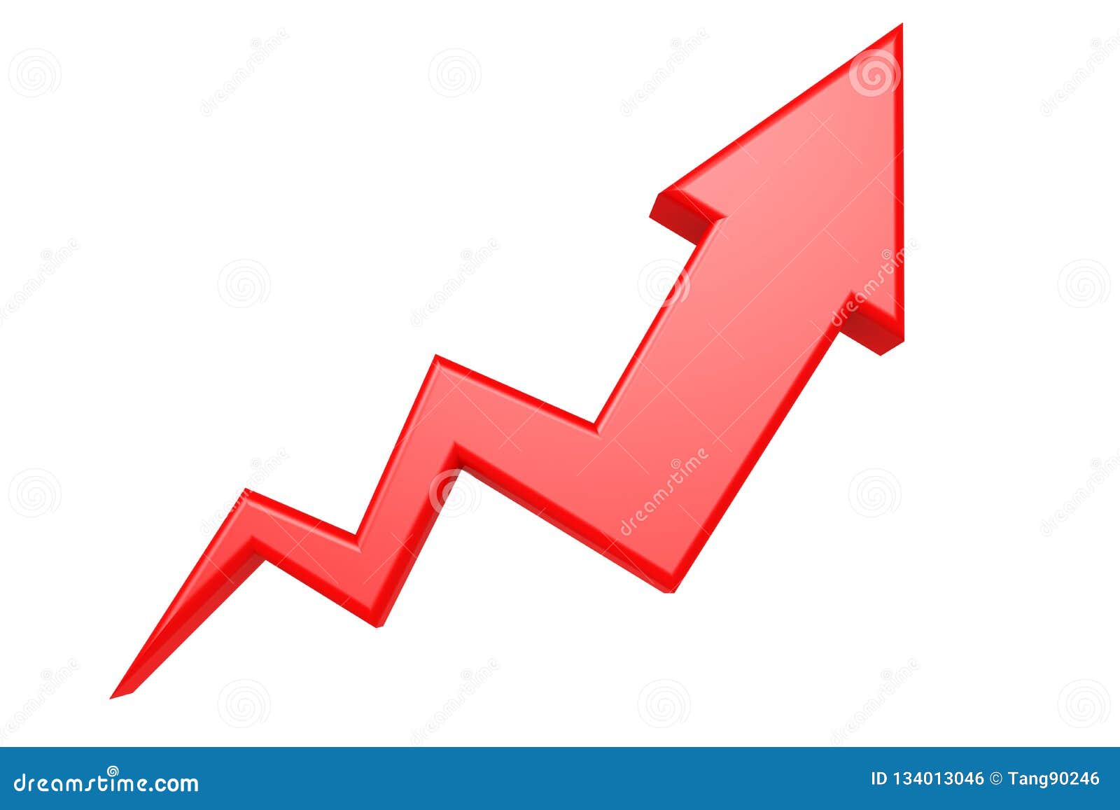 Flecha Creciente Ascendente Roja Aislada Stock de ilustración ...