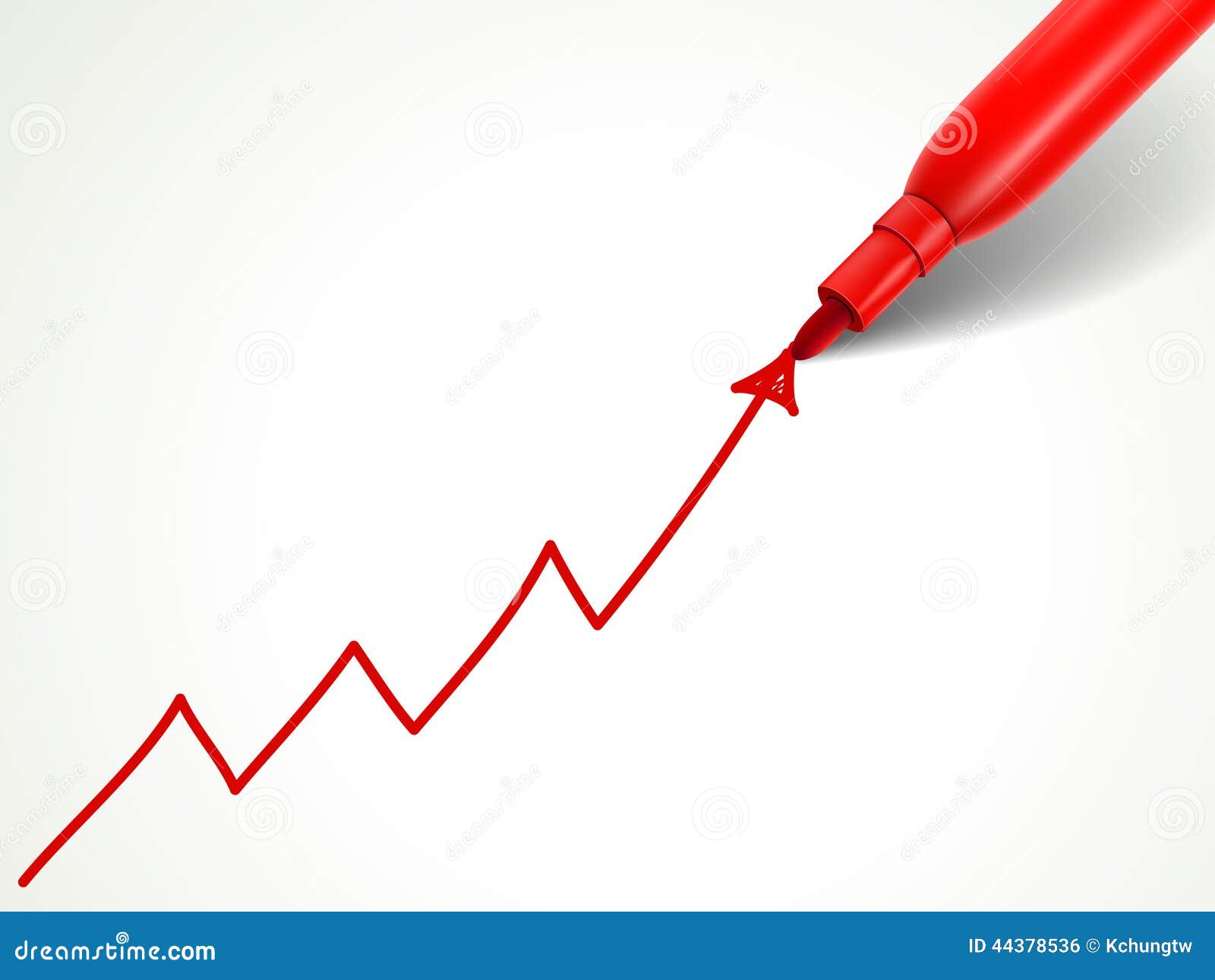Flecha Creciente Del Dibujo Rojo De La Pluma Sobre El Documento ...