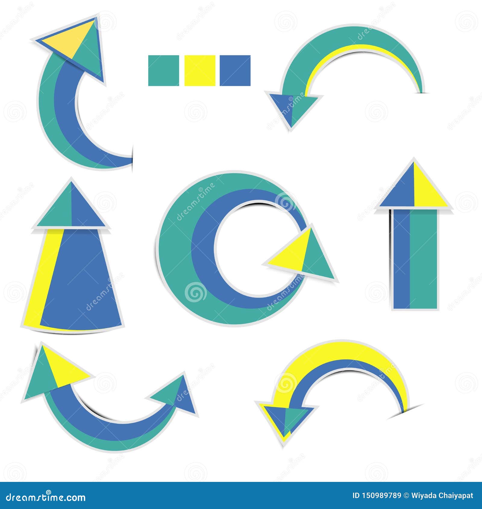 Flecha Curvada Linda Con La Sombra Stock de ilustración - Ilustración ...