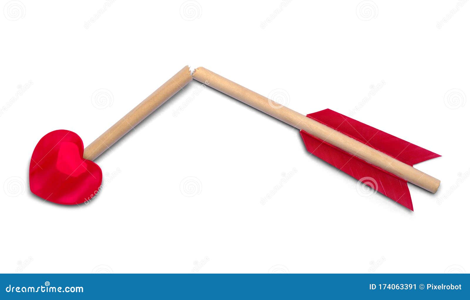 Flecha de cupido quebrada imagem de stock. Imagem de sair - 174063391