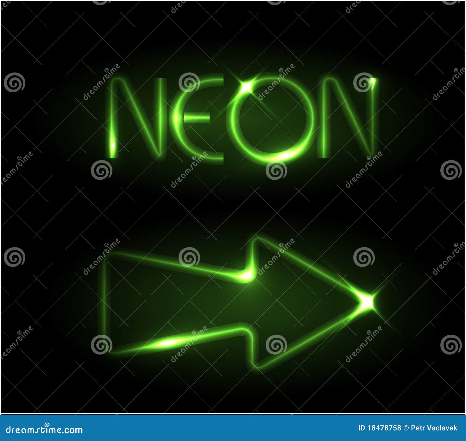 Flecha de neón verde stock de ilustración. Ilustración de extracto ...