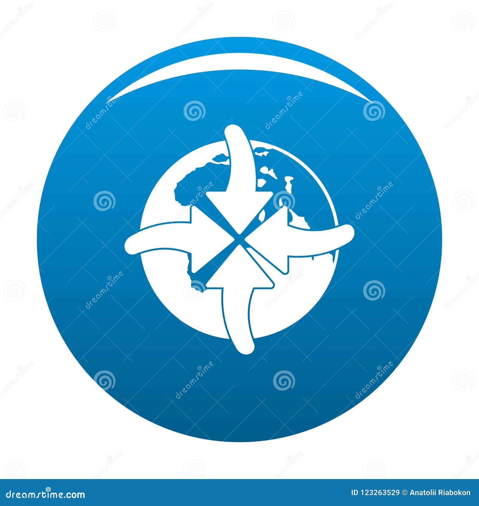 Flecha Del Azul Del Icono Del Mundo Stock de ilustración - Ilustración ...