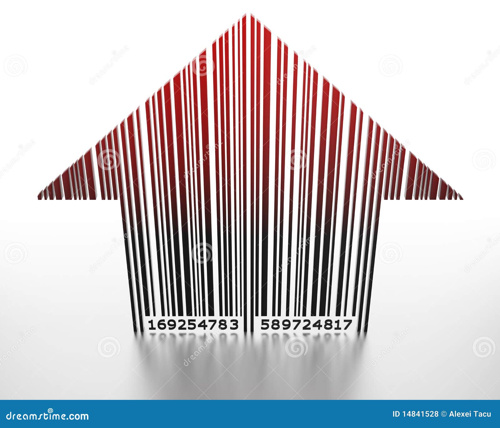 Flecha Del Código De Barras 3D Que Destaca Stock de ilustración ...