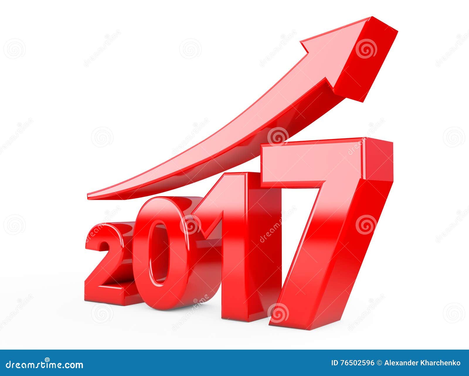 Flecha Del Progreso En Nueva Muestra De 2017 Años Representación 3d ...