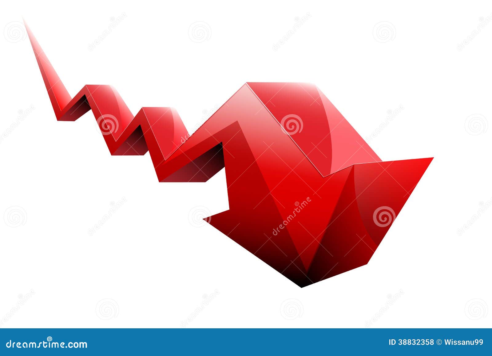 Flecha Del Rojo De La Caída De La Acción Ilustración del Vector ...