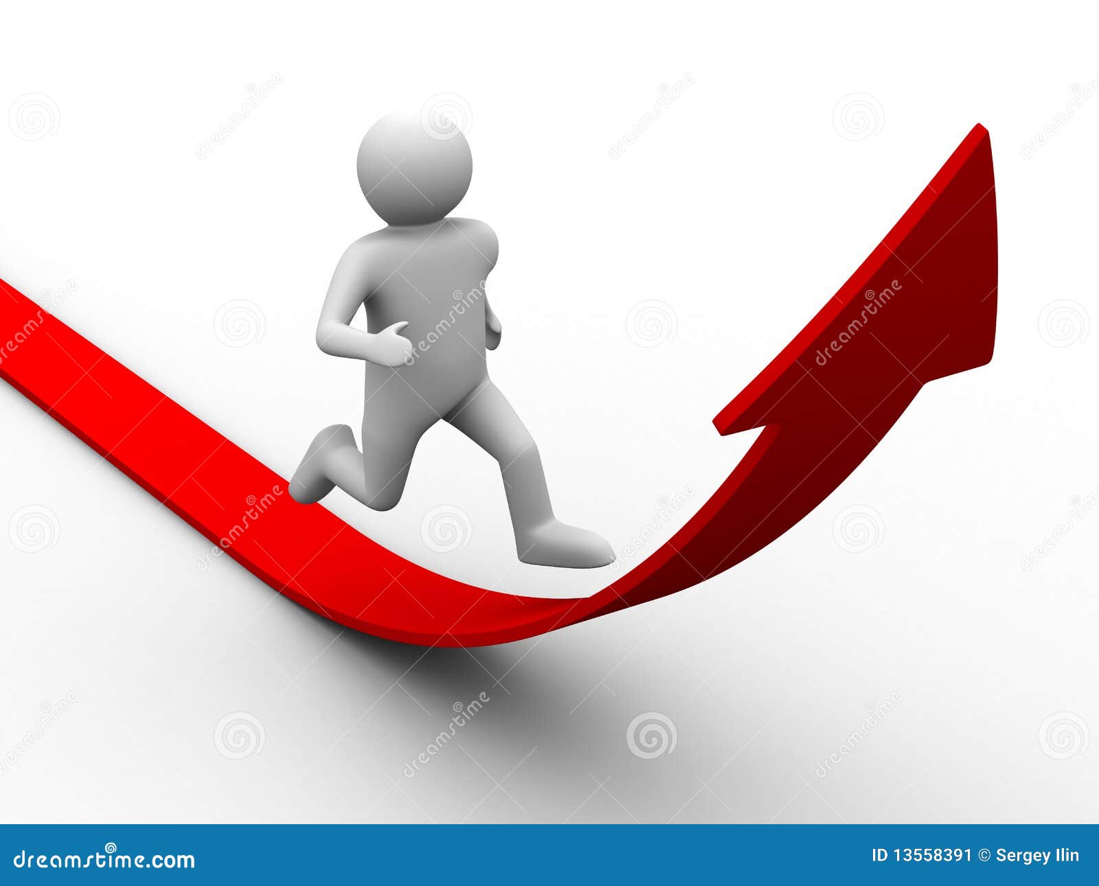 Flecha Del Rojo De La Subida Del Hombre Stock de ilustración ...