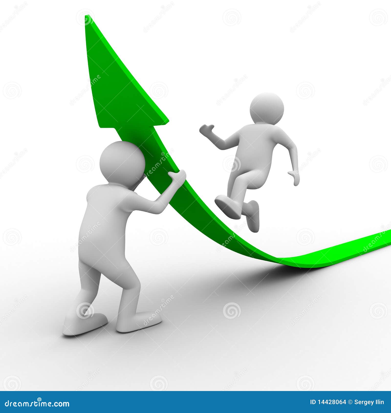 Flecha Del Rojo De La Subida Del Hombre Stock de ilustración ...