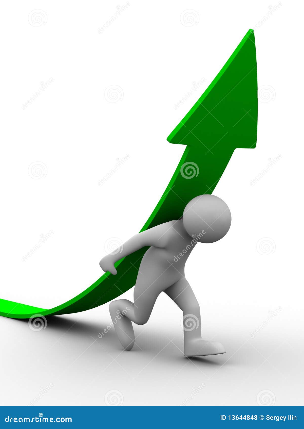 Flecha Del Verde De La Subida Del Hombre Stock de ilustración ...