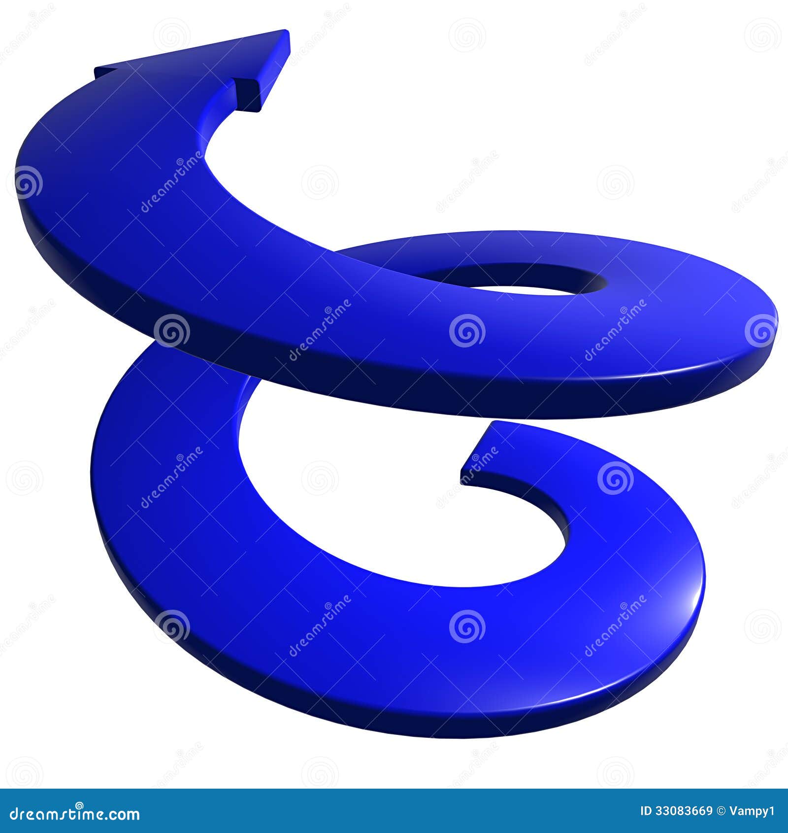 Flecha espiral azul 3D stock de ilustración. Ilustración de bandera ...
