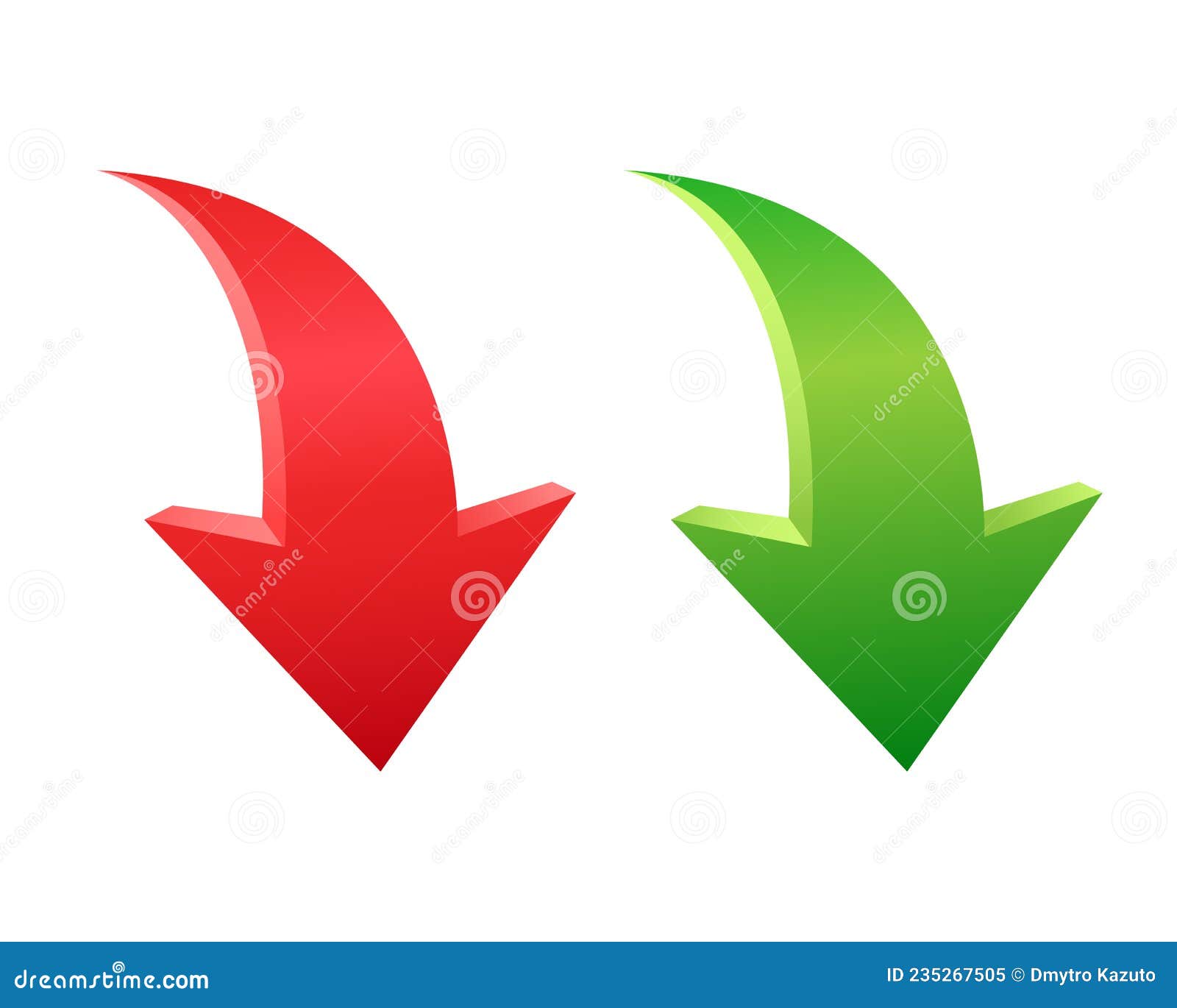 Flecha. Flechas 3d Rojas Y Verdes. Iconos Vectoriales. Cliente Vector ...