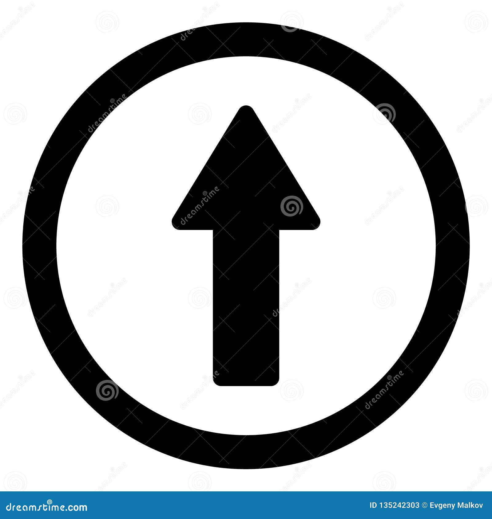 Flecha Redondeada Vector Encima Del Ejemplo Del Icono Ilustración del ...