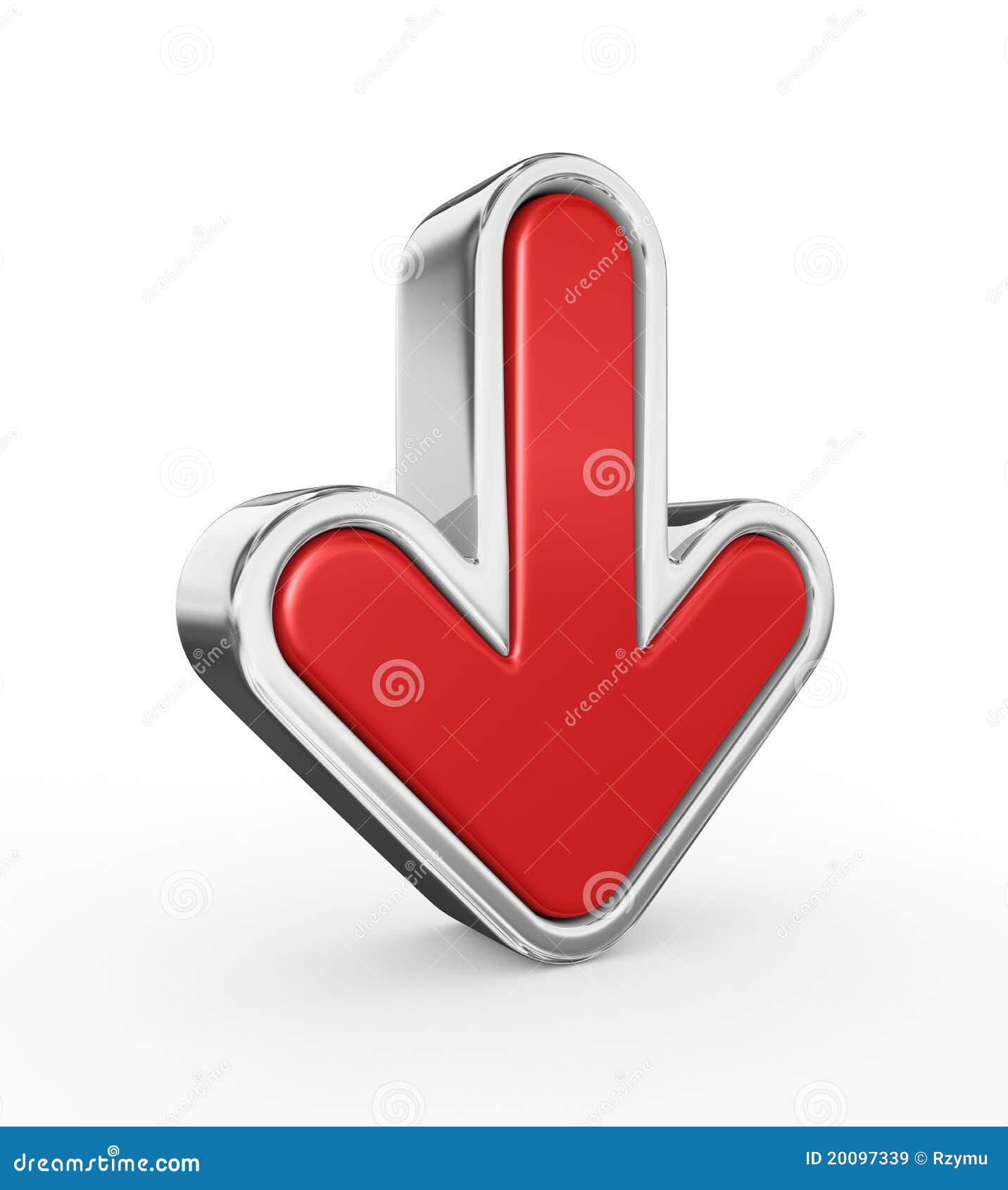 Flecha roja - 3d rinden stock de ilustración. Ilustración de pulgar ...