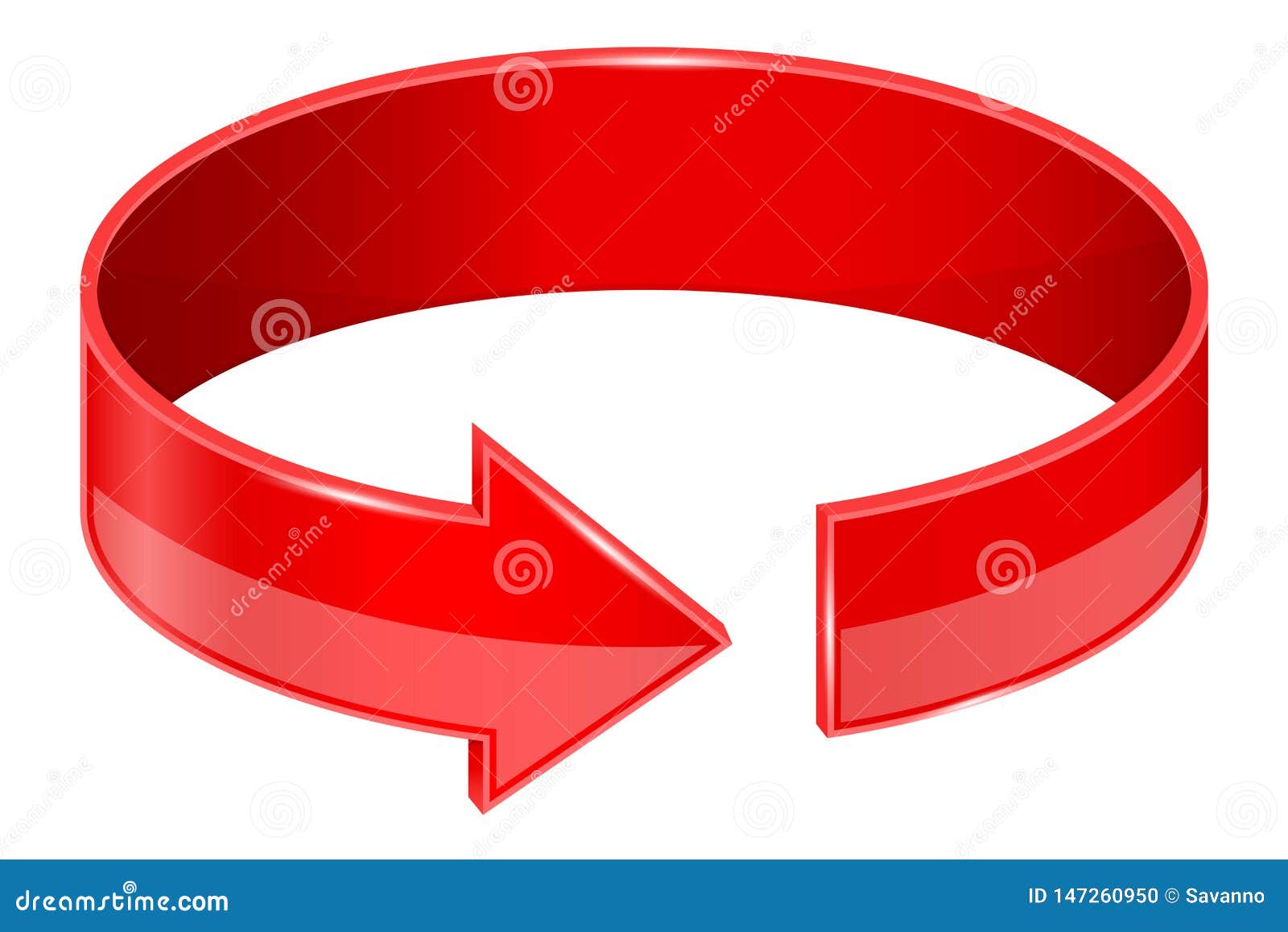 Flecha roja circular ilustración del vector. Ilustración de circular ...