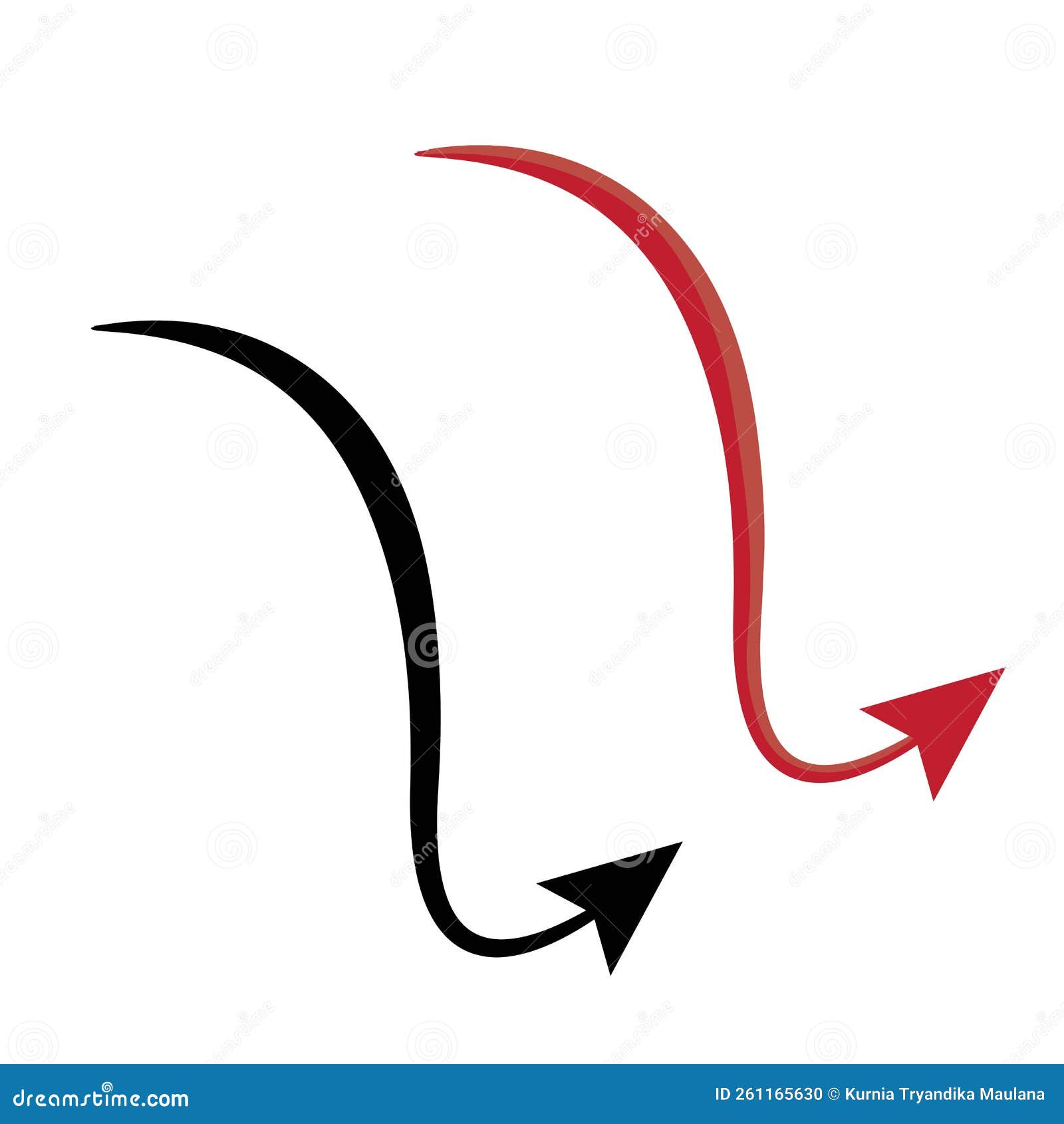 Flecha Roja De Cola Del Diablo Roja Demonio Vectorial Ilustración del ...